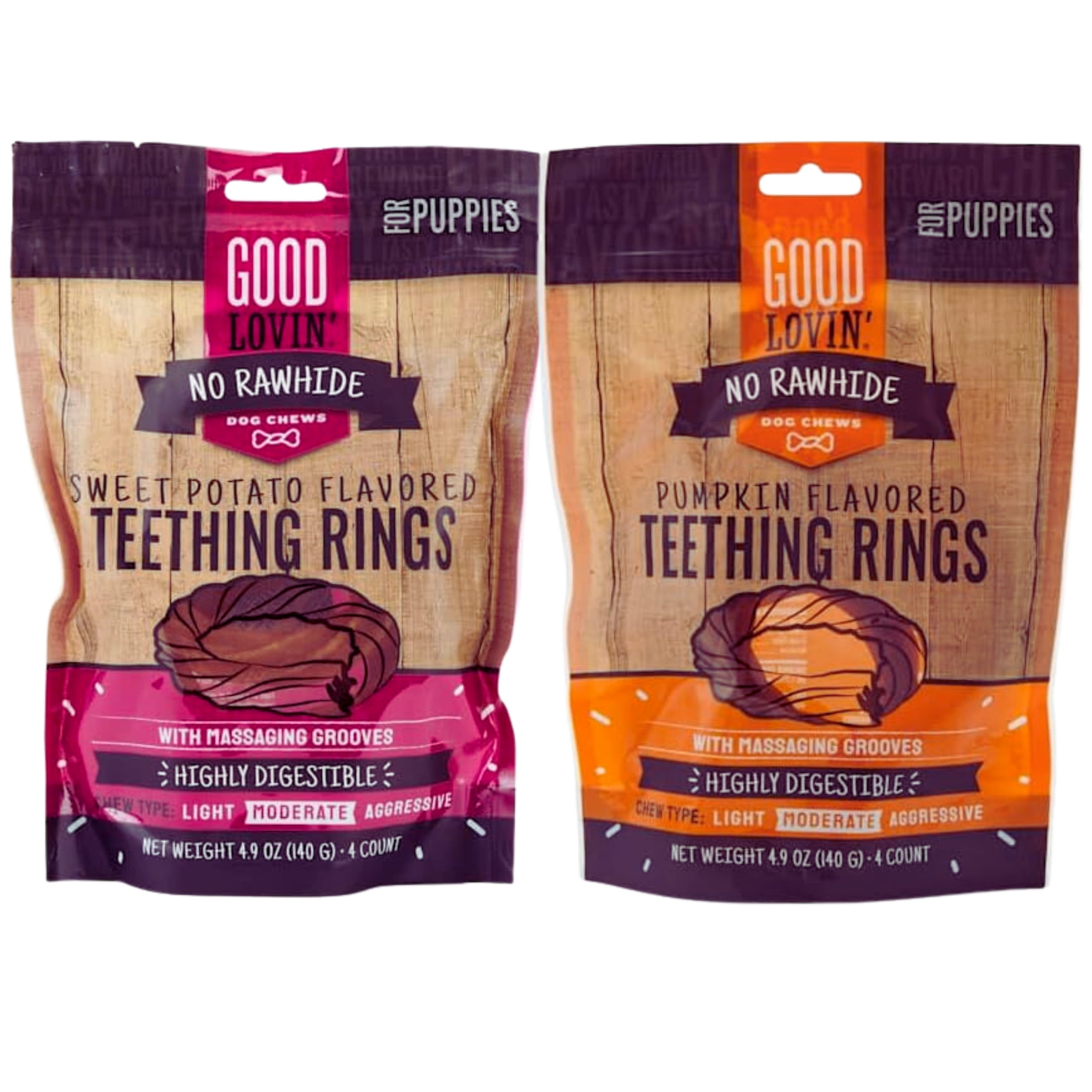 Puppy Teething Rings Pumpkin & Sweet Potato 4.9 oz for Puppies ...