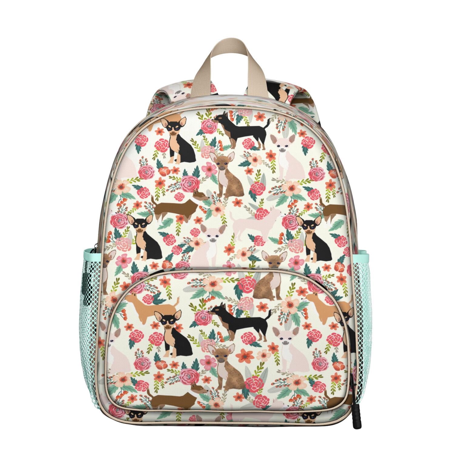 Puppy Themed Small Backpack with Bone and Paw Print, Lightweight Travel ...