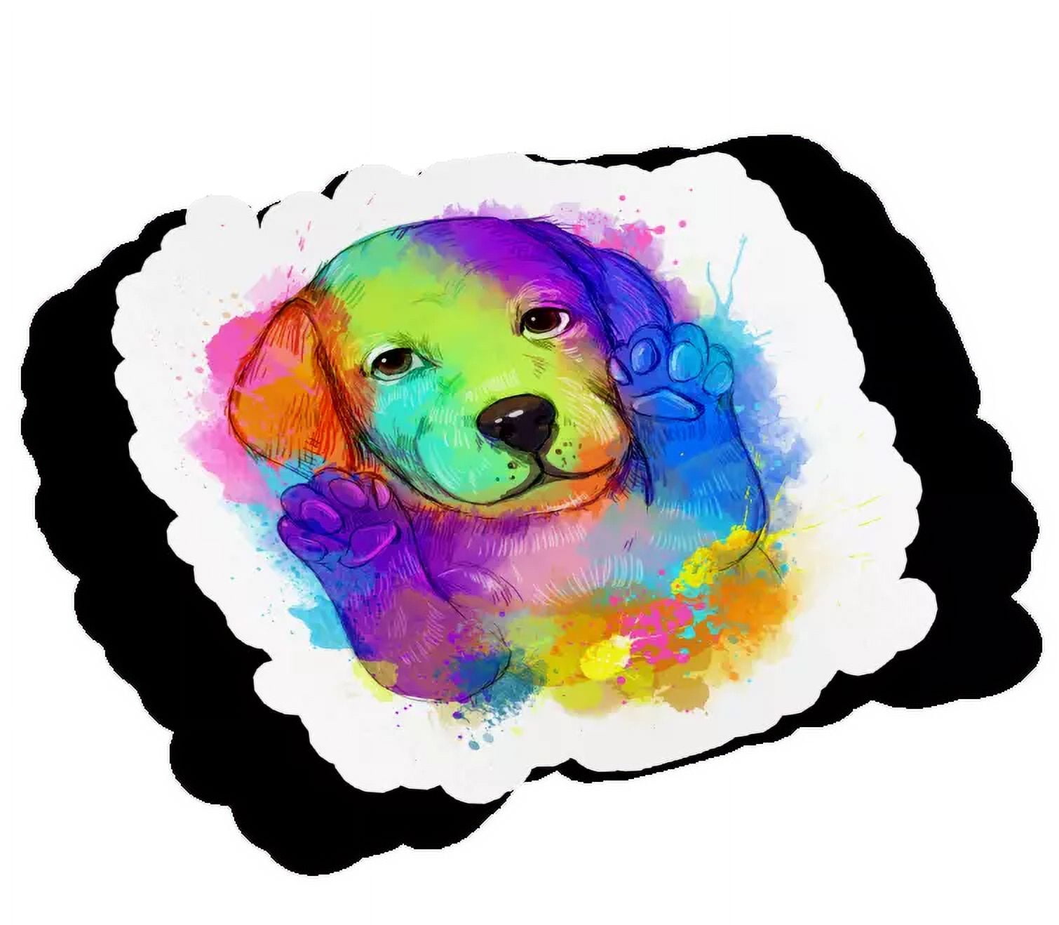 Puppy Watercolor Dog Animal Sticker For Tumblers, Laptop Phone Decal ...