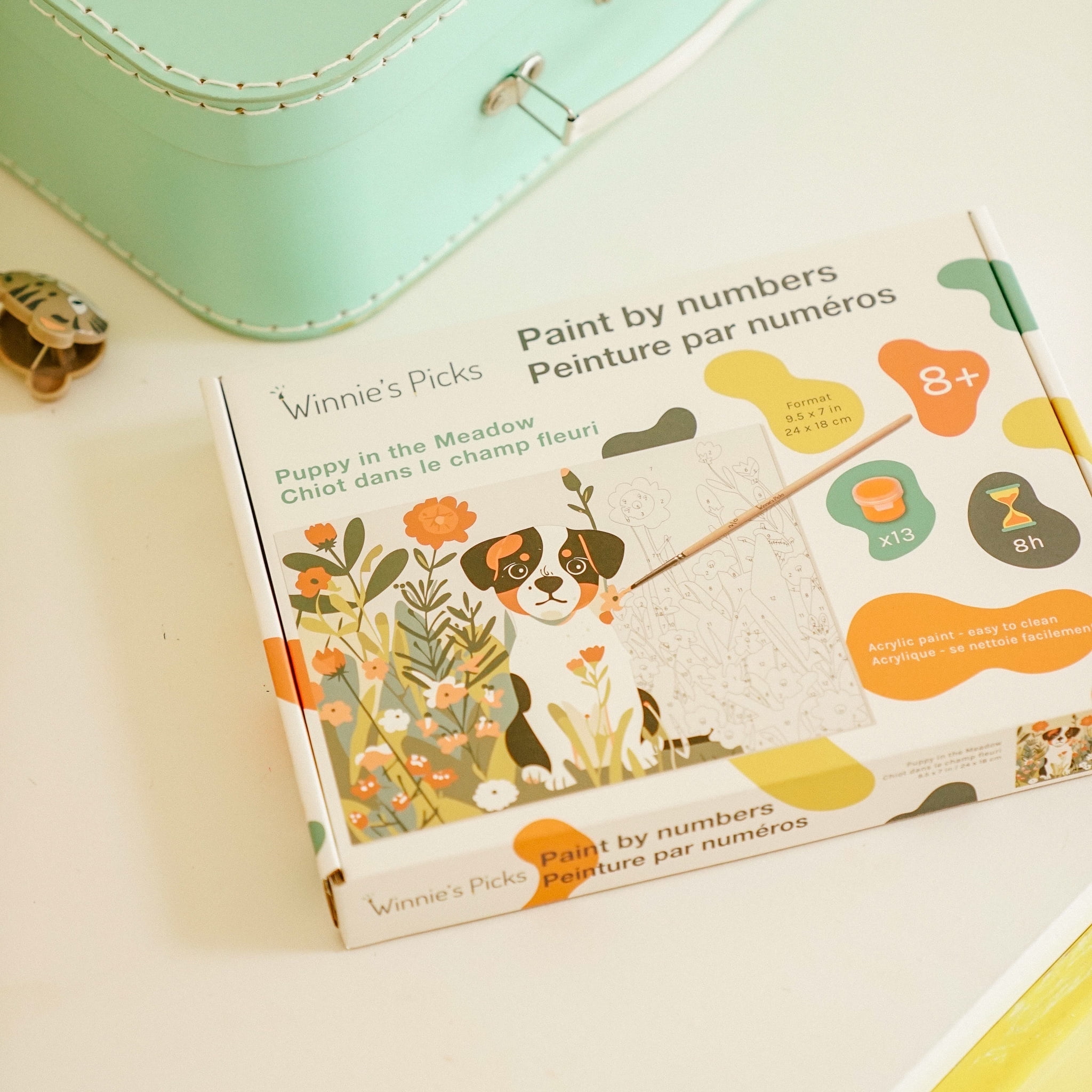 Child's Paint by Numbers Craft Kit for Kids - Puppy in the Meadow by ...