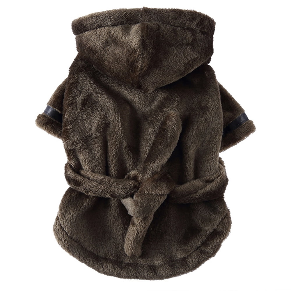 Puppy Robe Dog Dry Towel Robe With Hood And Belt, Easy To Wear - YP01B ...