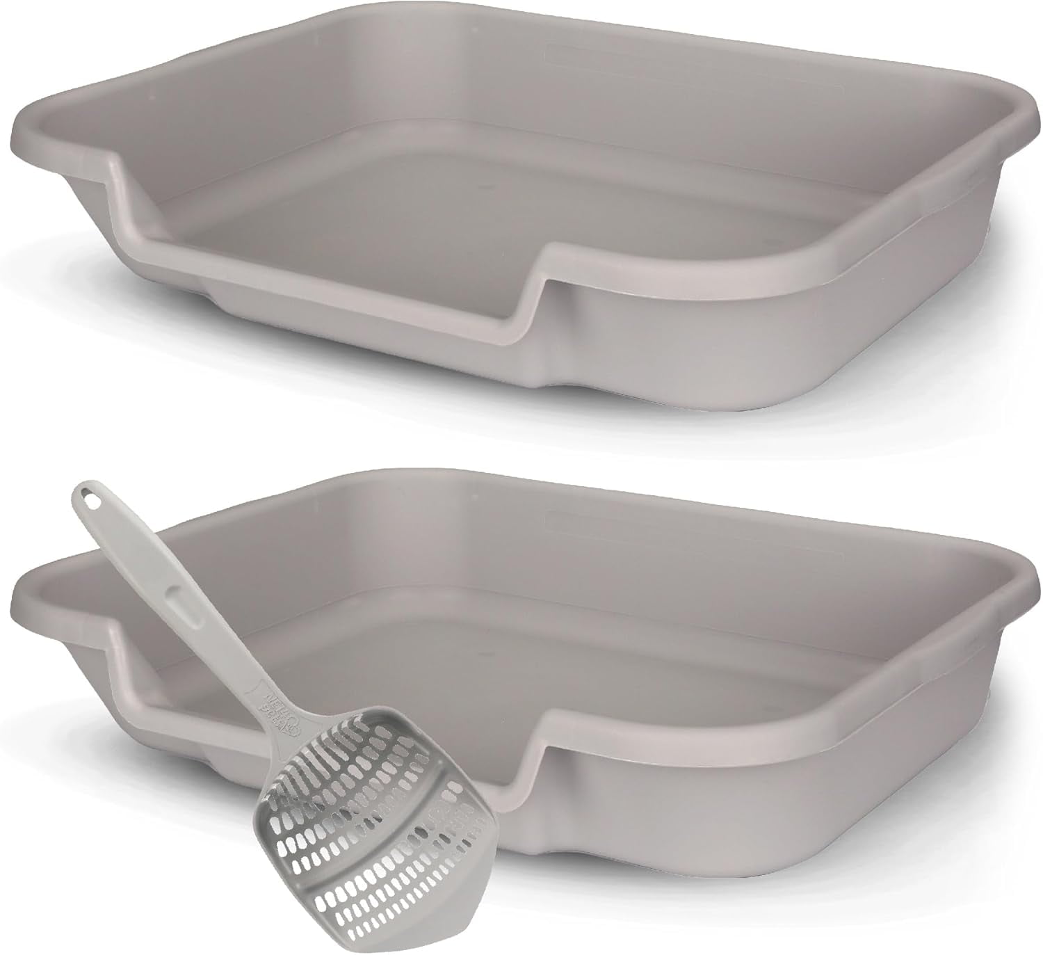 PuppyGoHere Dog Litter Box, Large Size, Misty Gray with Square Pet Scoop, Durable & Pet Safe ...