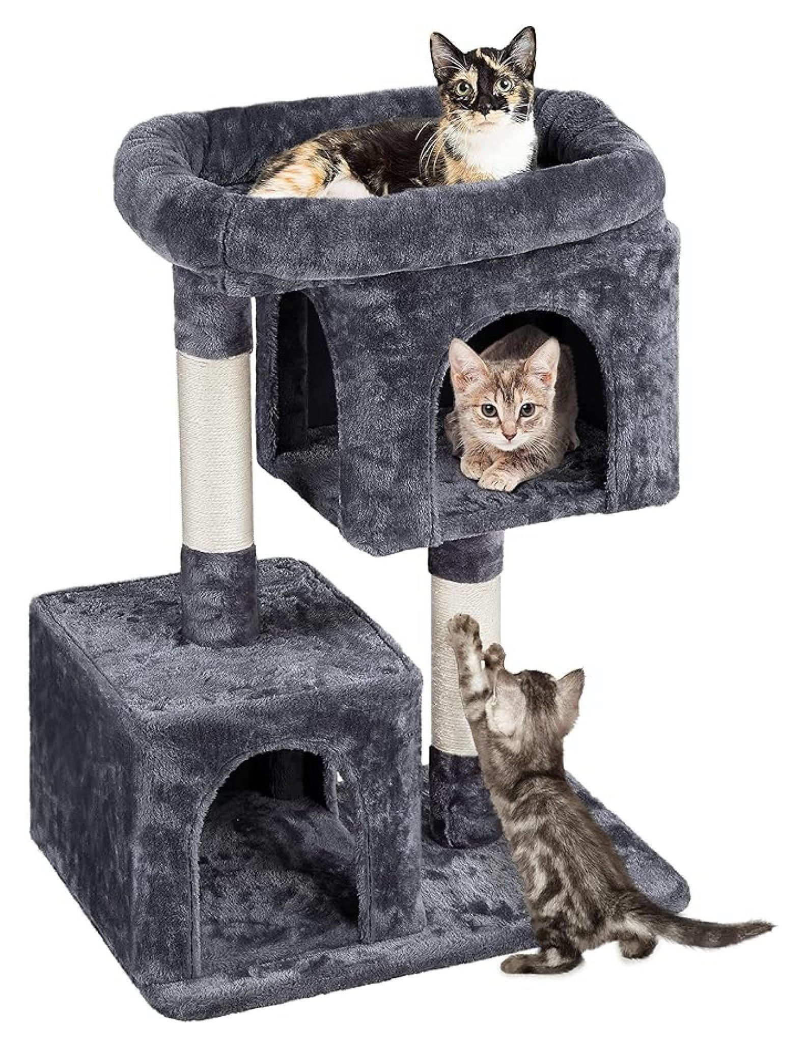Puppys 33.5 inch Cat House Cat Condo with Scratching Posts for Small ...