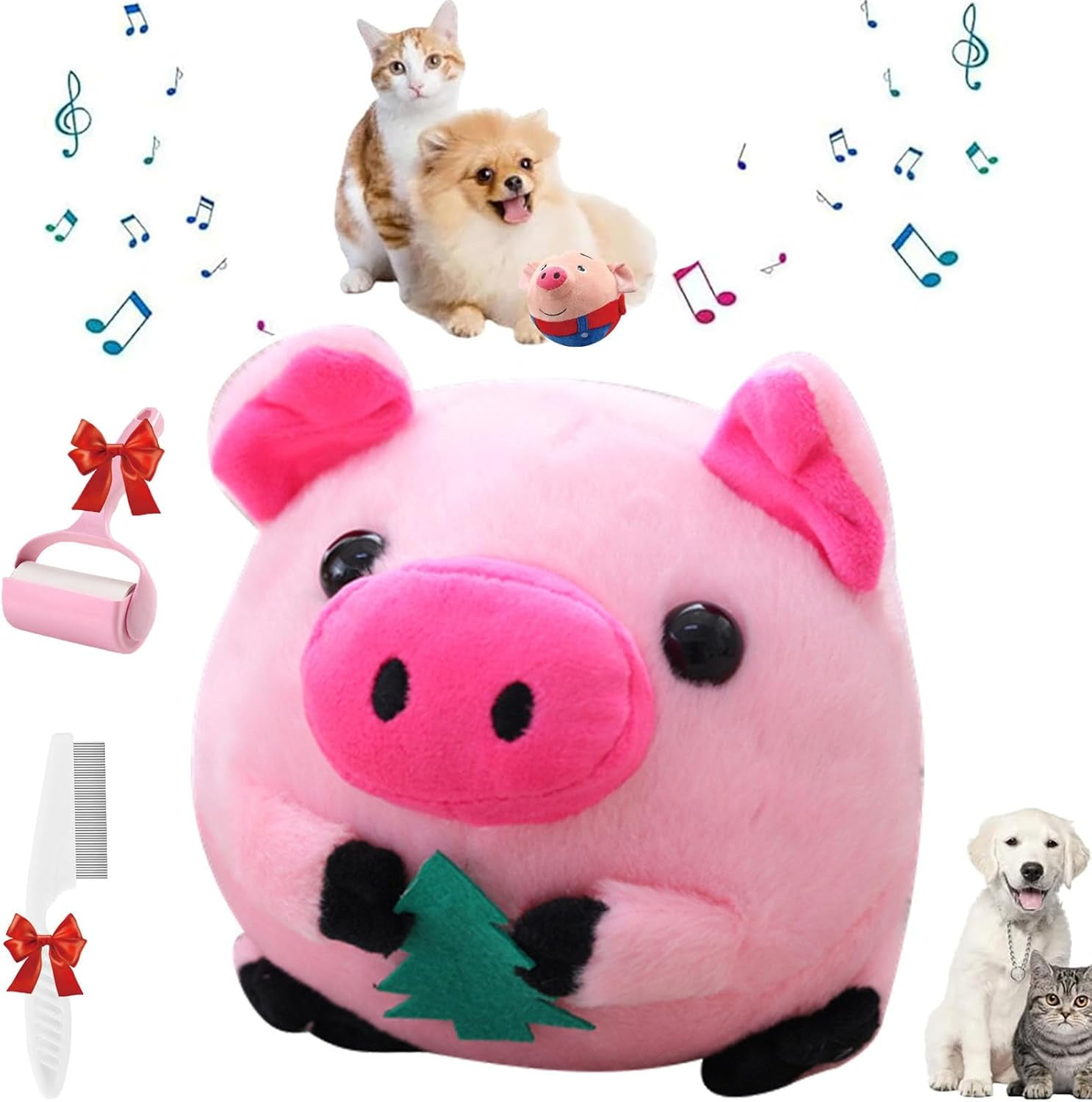 Puptex Bouncing Piggy, Interactive Dog Toys Talking Moving Dog Ball ...