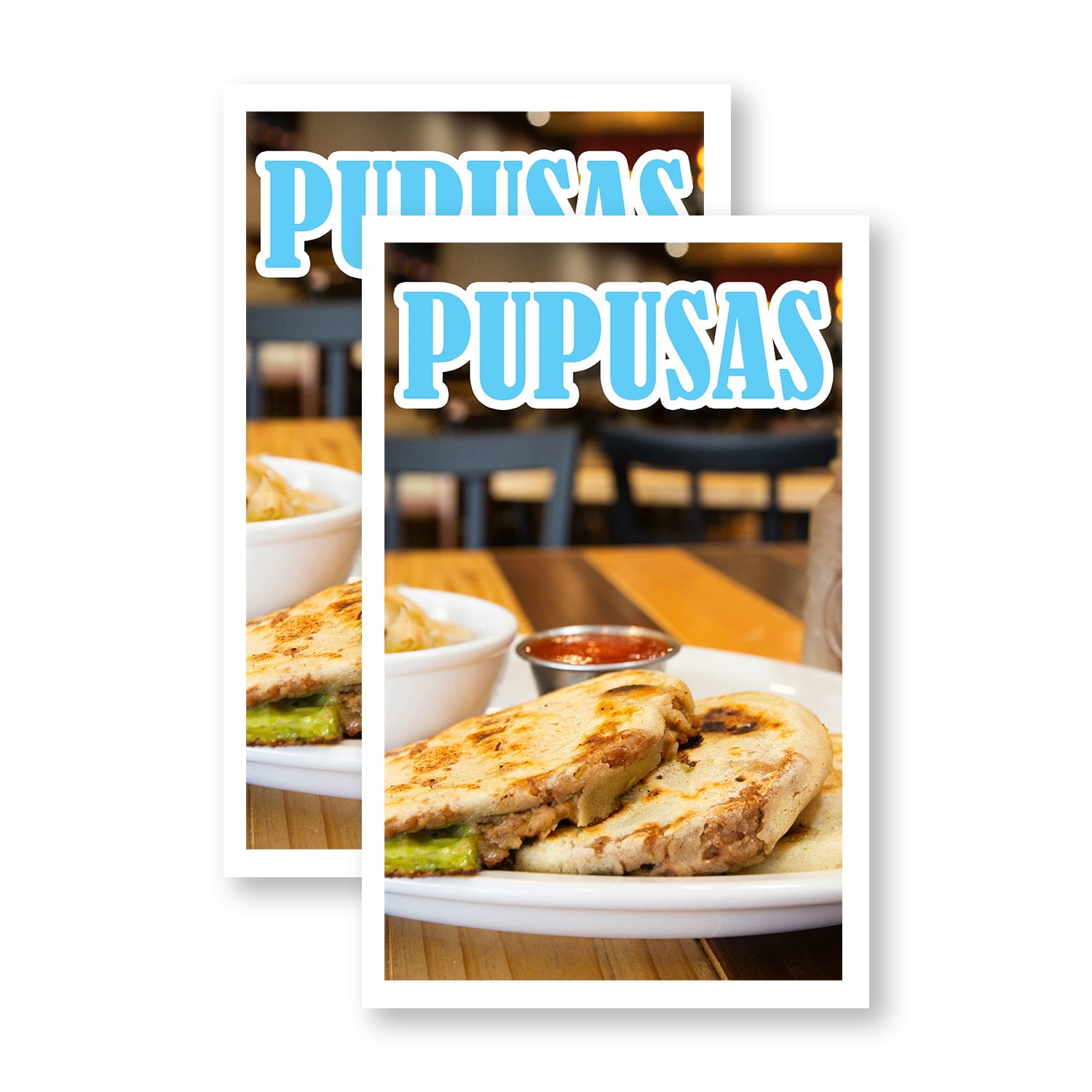 Pupusas (2-Pack) 24 Inch x 36 Inch Vinyl Decals | Sign Insert Peel ...