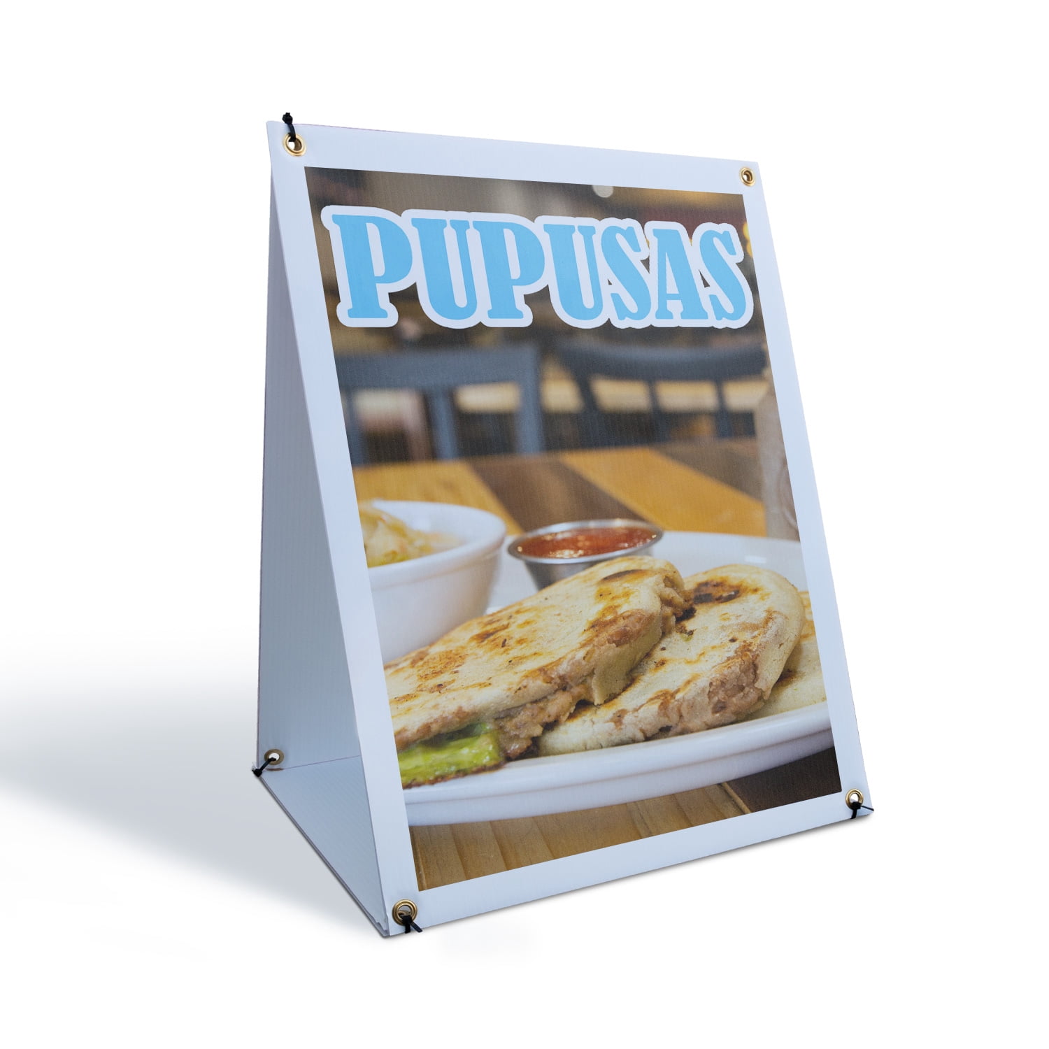 Pupusas Sidewalk Sign 24 Inch x 36 Inch A-Frame Images On Both Sides ...