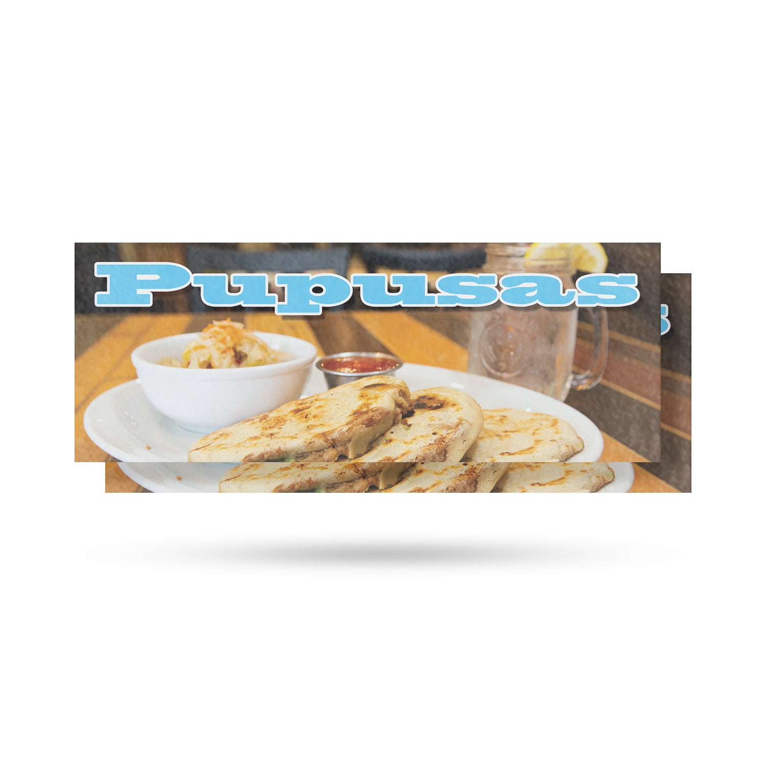 Pupusas Vinyl Decal 2 Pack of 24 Inch x 9 Inch Weatherproof Heavy-Duty ...