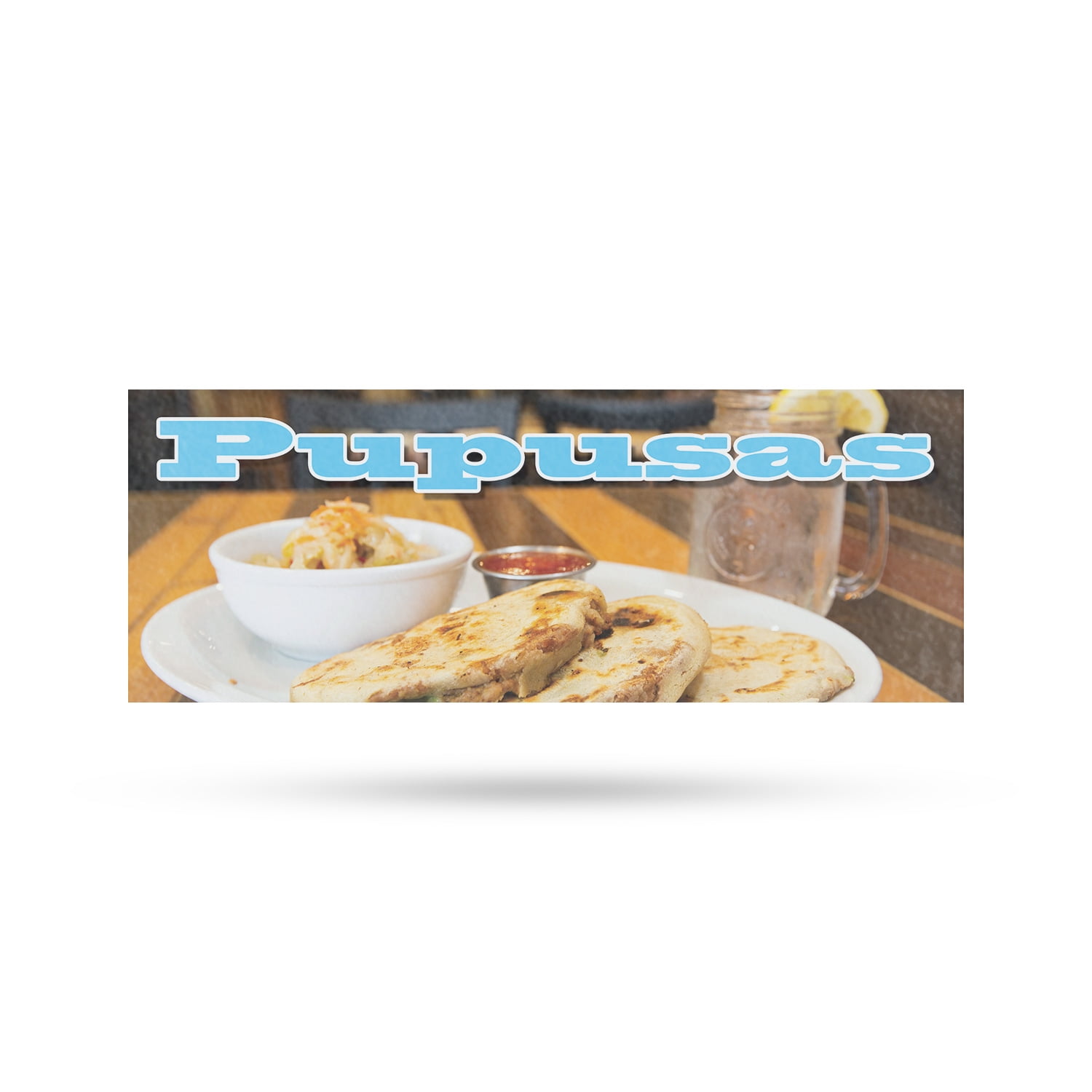 Pupusas Vinyl Decal 36 Inch x 14 Inch Weatherproof Heavy-Duty Adhesive ...