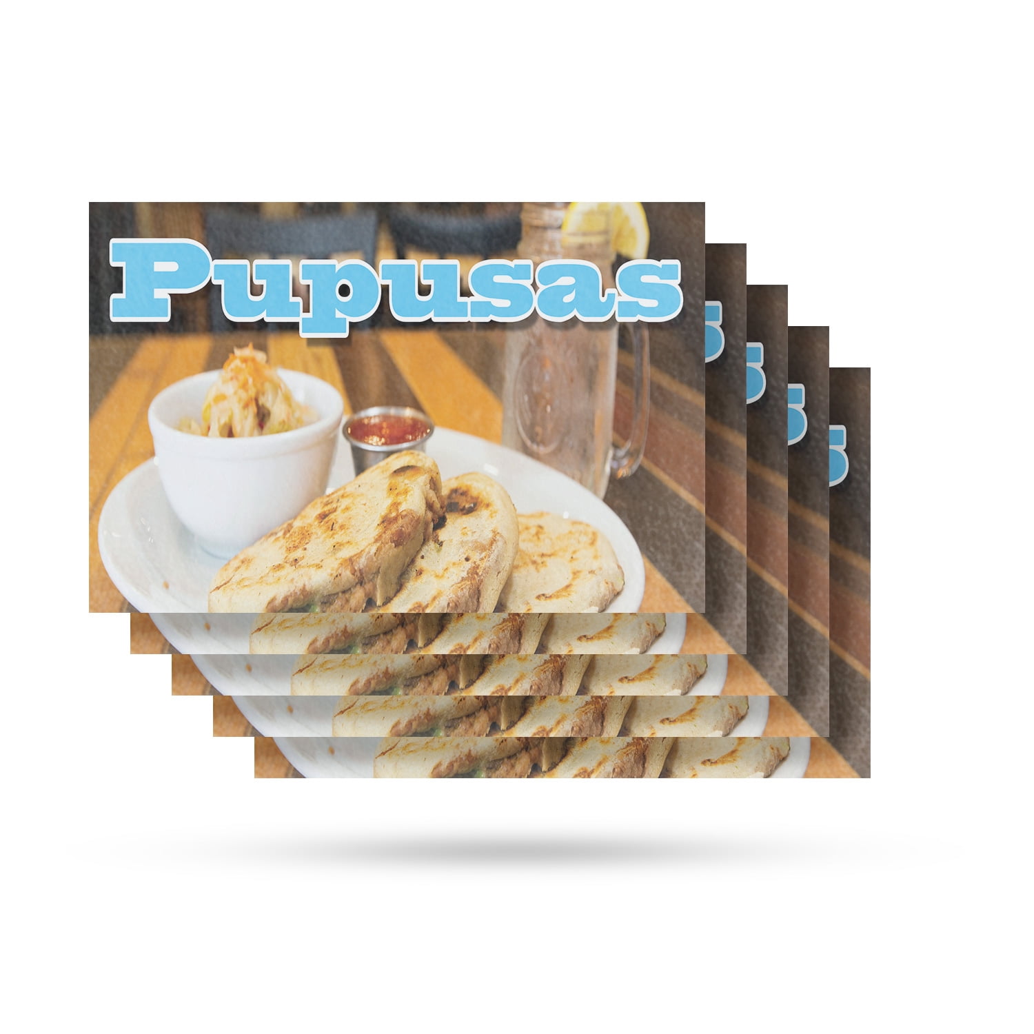 Pupusas Vinyl Decal 5 Pack of 12 Inch x 16 Inch Weatherproof Heavy-Duty ...