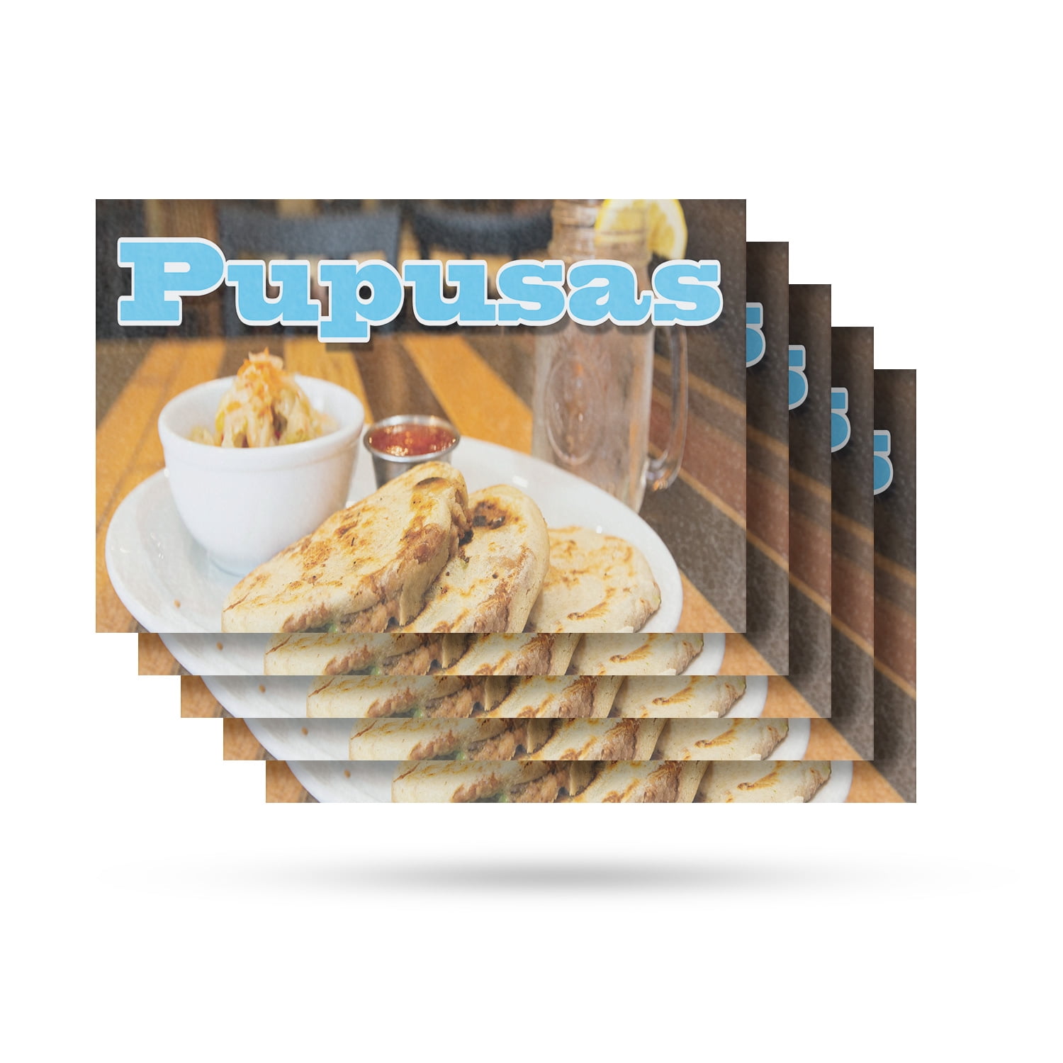 Pupusas Vinyl Decal 5 Pack of 24 Inch x 36 Inch Weatherproof Heavy-Duty ...