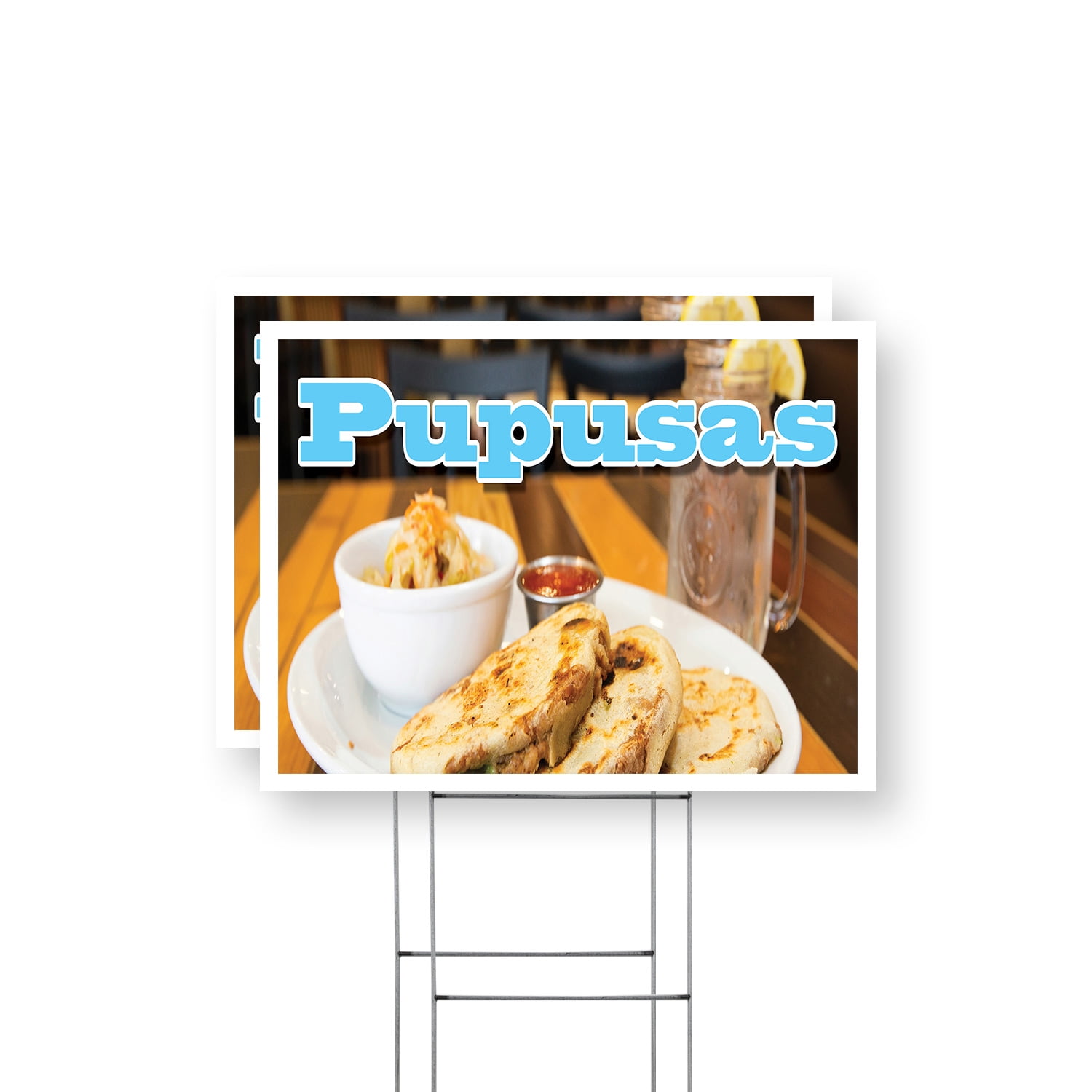 Pupusas Yard Sign 2 Pack of 18 Inch x 24 Inch Single Sided Weatherproof ...