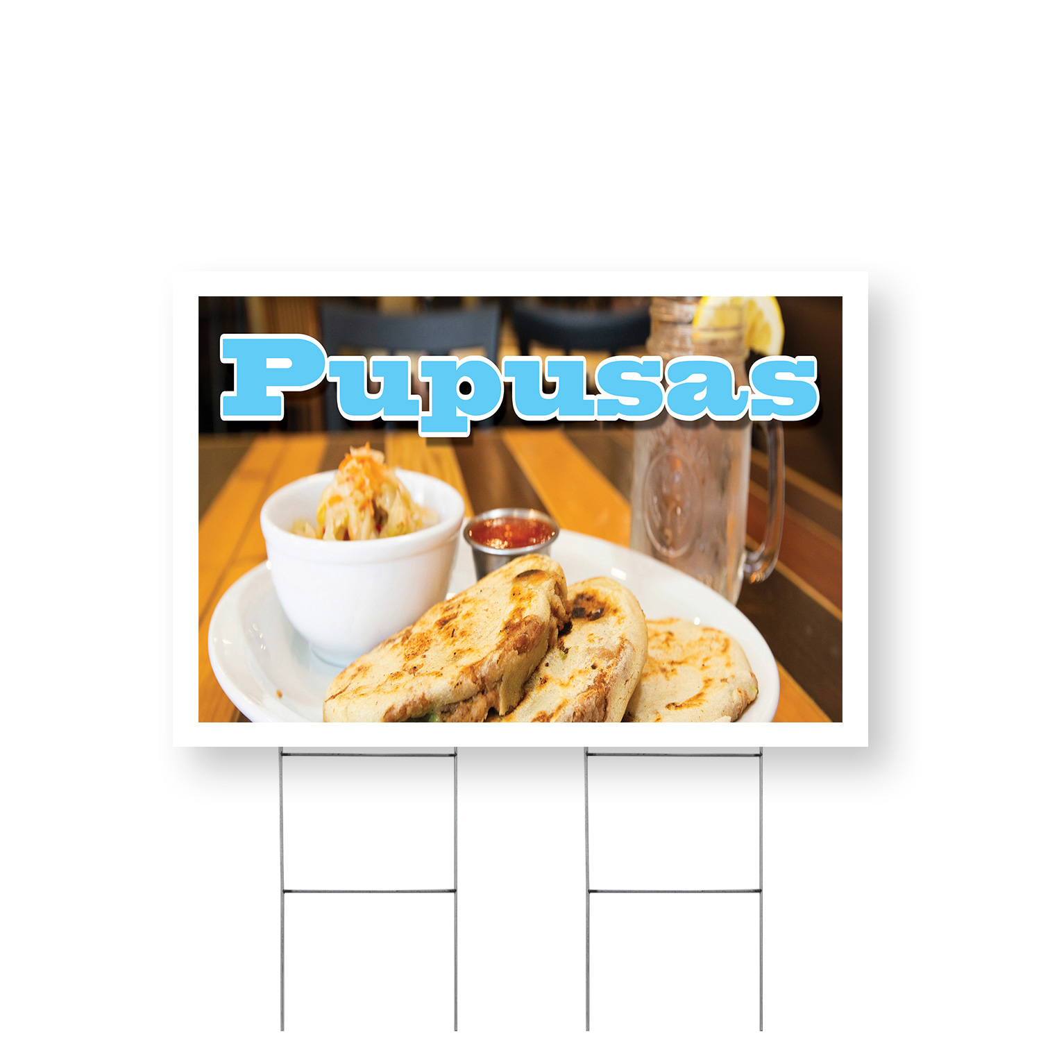Pupusas Yard Sign 24 Inch x 36 Inch Double Sided Weatherproof Heavy ...