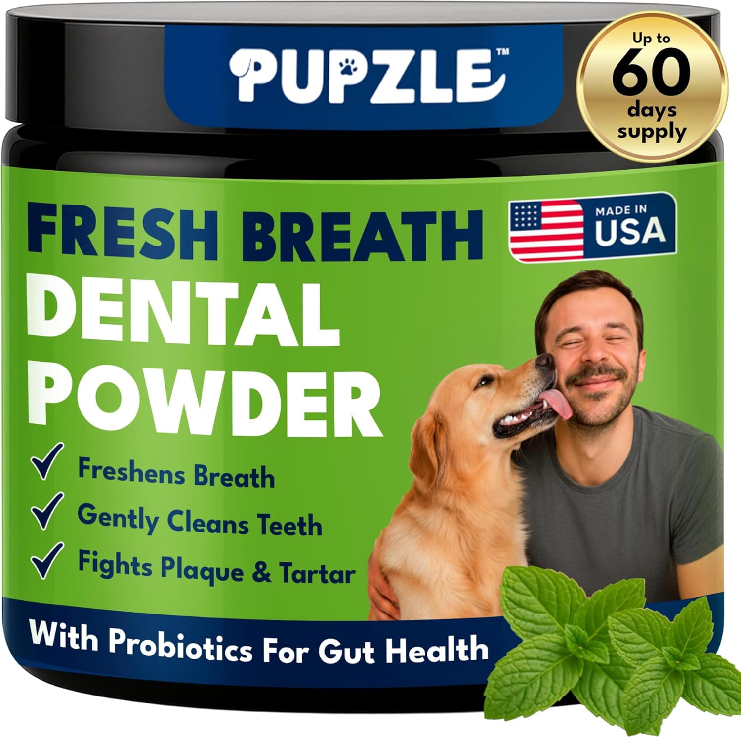 Pupzle Dog Teeth Cleaning Powder for Fresh Breath, Dog Dental Powder ...