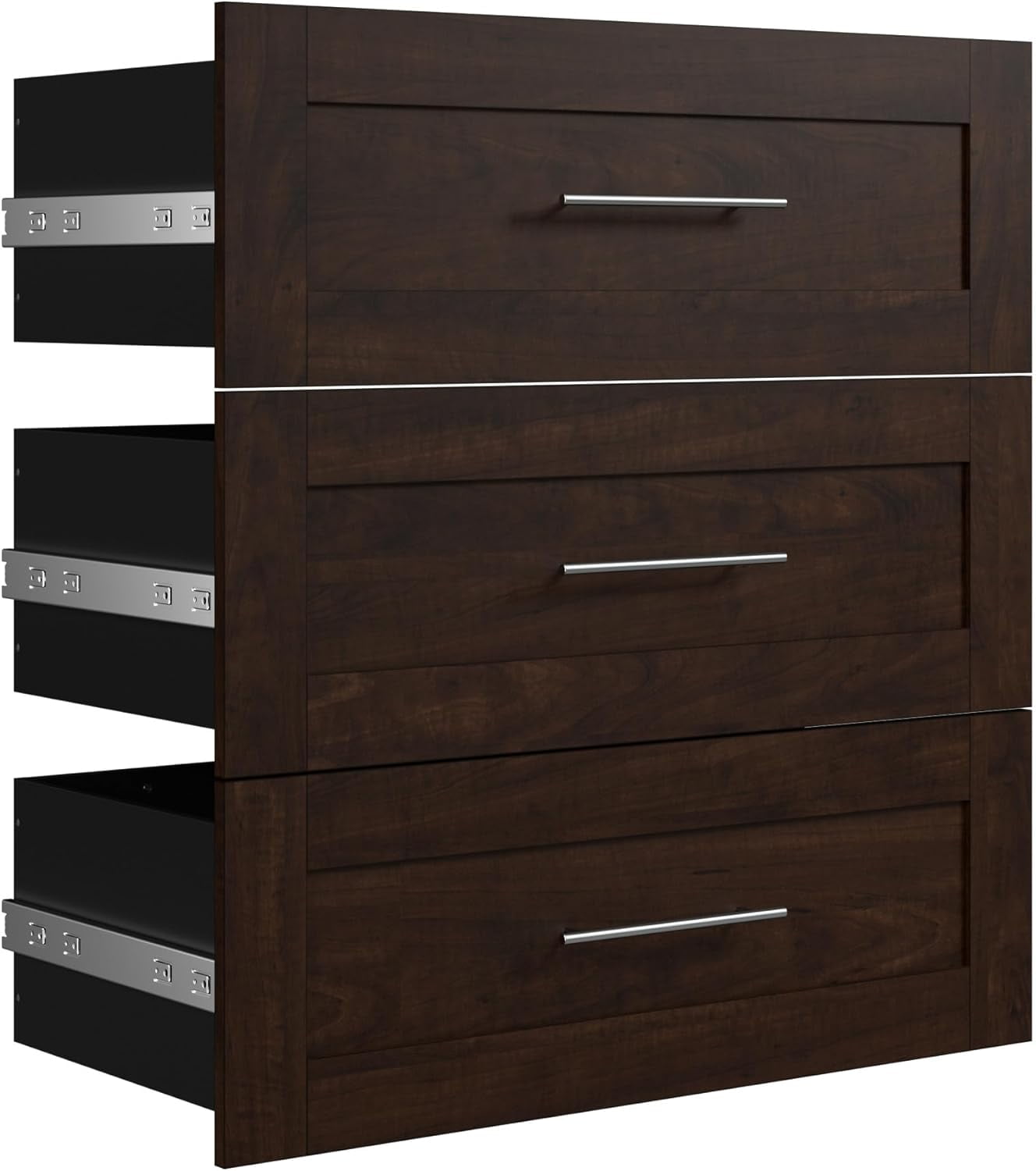 Pur 3 Drawer Set for 36-inch Wardrobe Organizer in Bark Gray Concealed ...