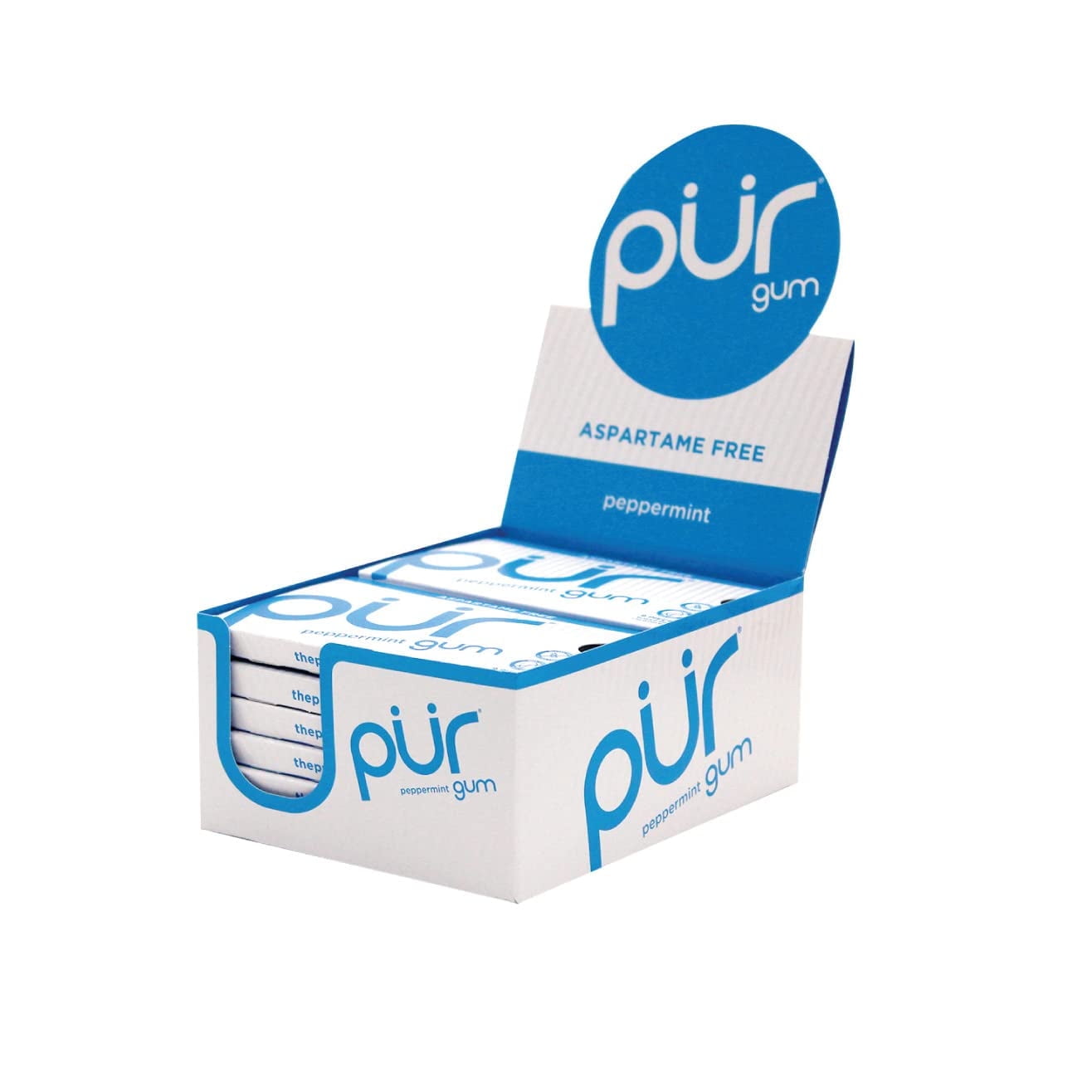 Pur Company Pur Gum Aspartame Free Peppermint - 12 Tray Pack of 3 ...