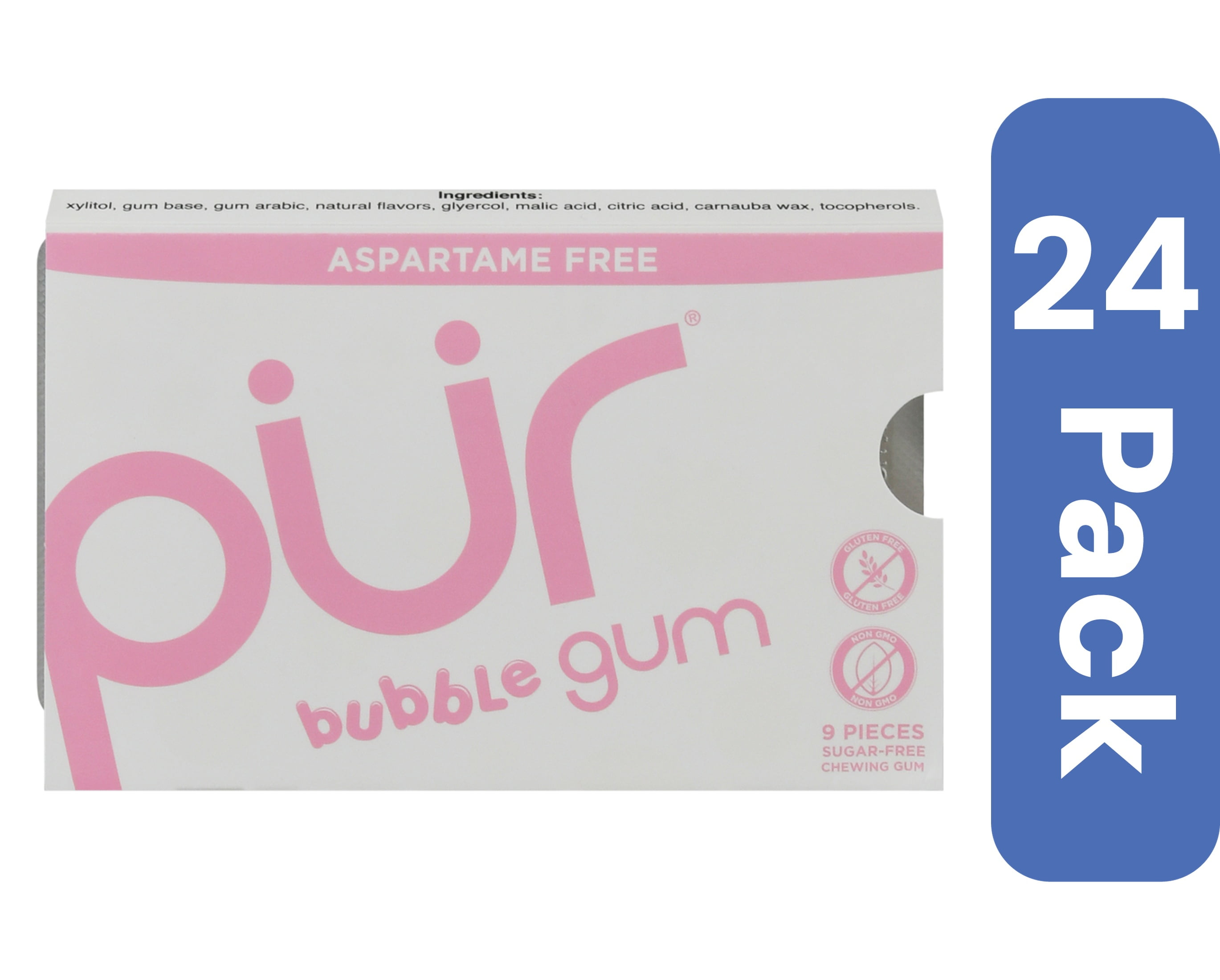 Pur Gum Bubblegum 9 Pieces (Pack Of 24) - Walmart.com
