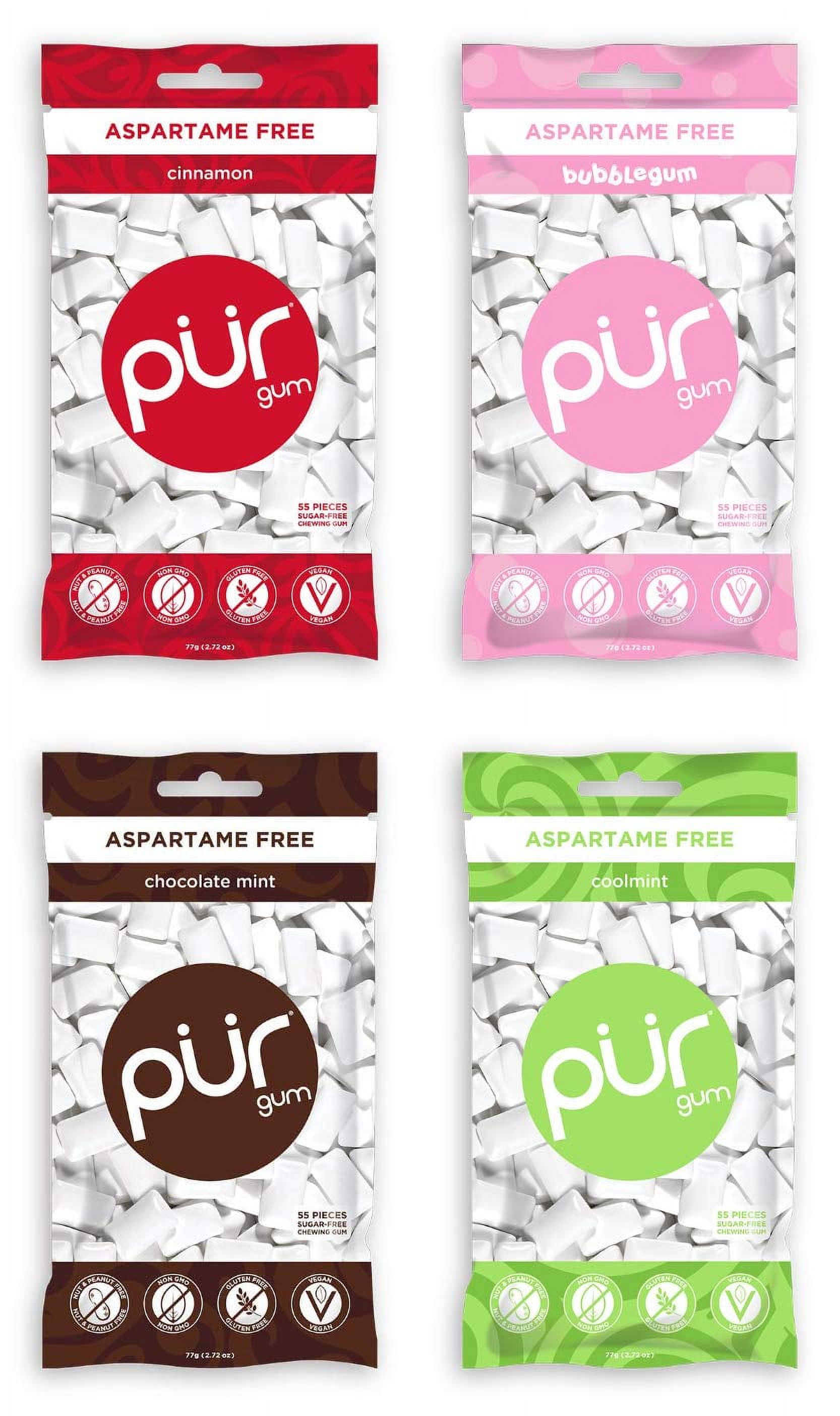Pur Gum Variety Pack SAF21 - Cool Mint, Chocolate Mint, Cinnamon and ...