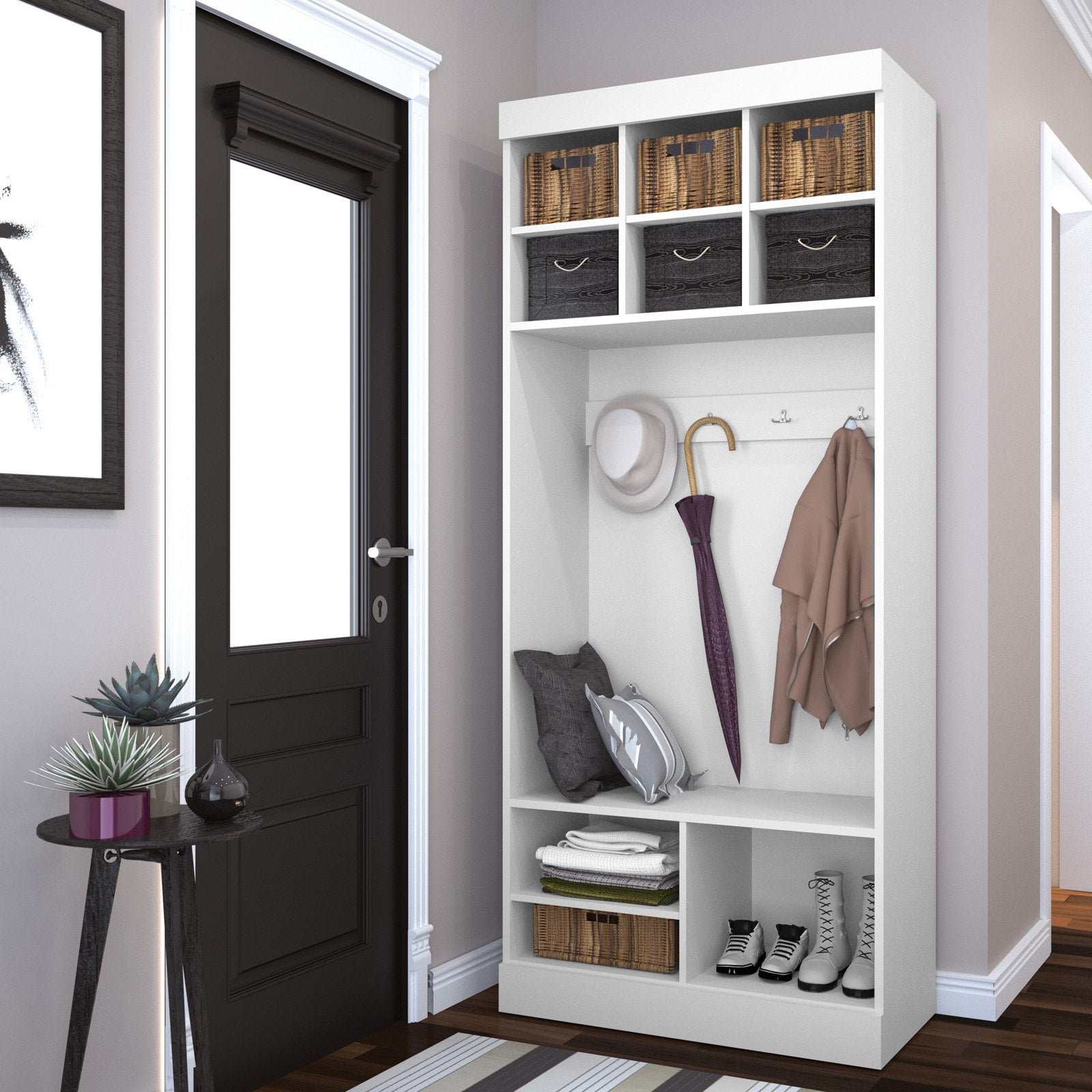 Bestar Pur by Bestar 36" Storage unit with bench in White - 83.7 ...