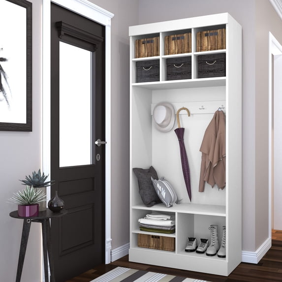 Bestar Pur by Bestar 36" Storage unit with bench in White - 83.7 ...