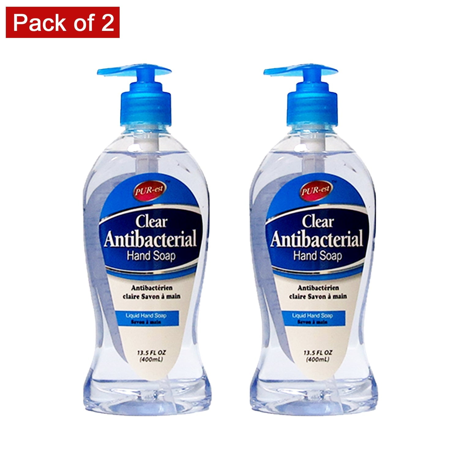 Pur-est Clear Antibacterial Hand Soap(400ml)- Pack of 2 - Walmart.com
