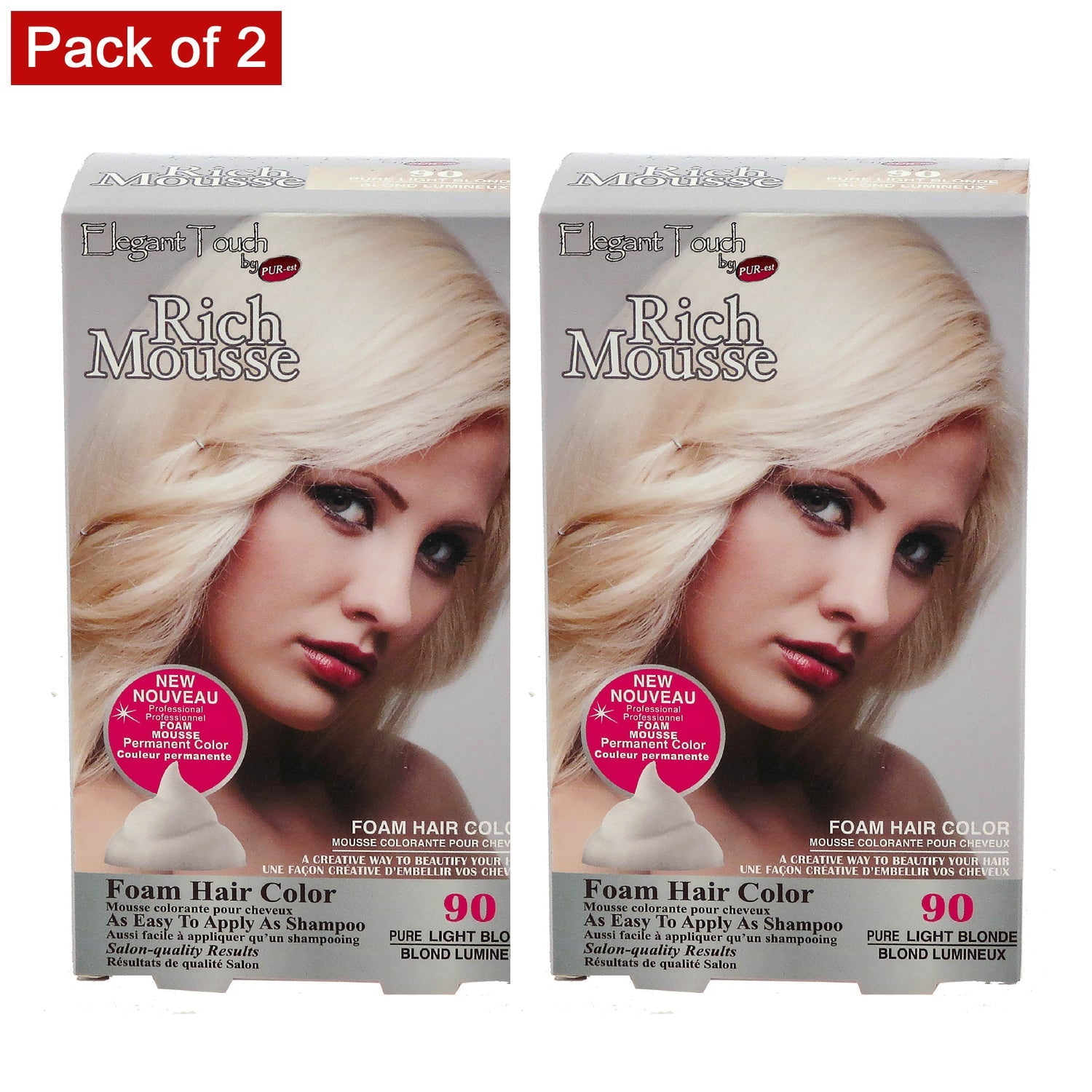 Pur-est Foam Hair Color Rich Mousse Elegant Touch Pure Light Blonde by ...