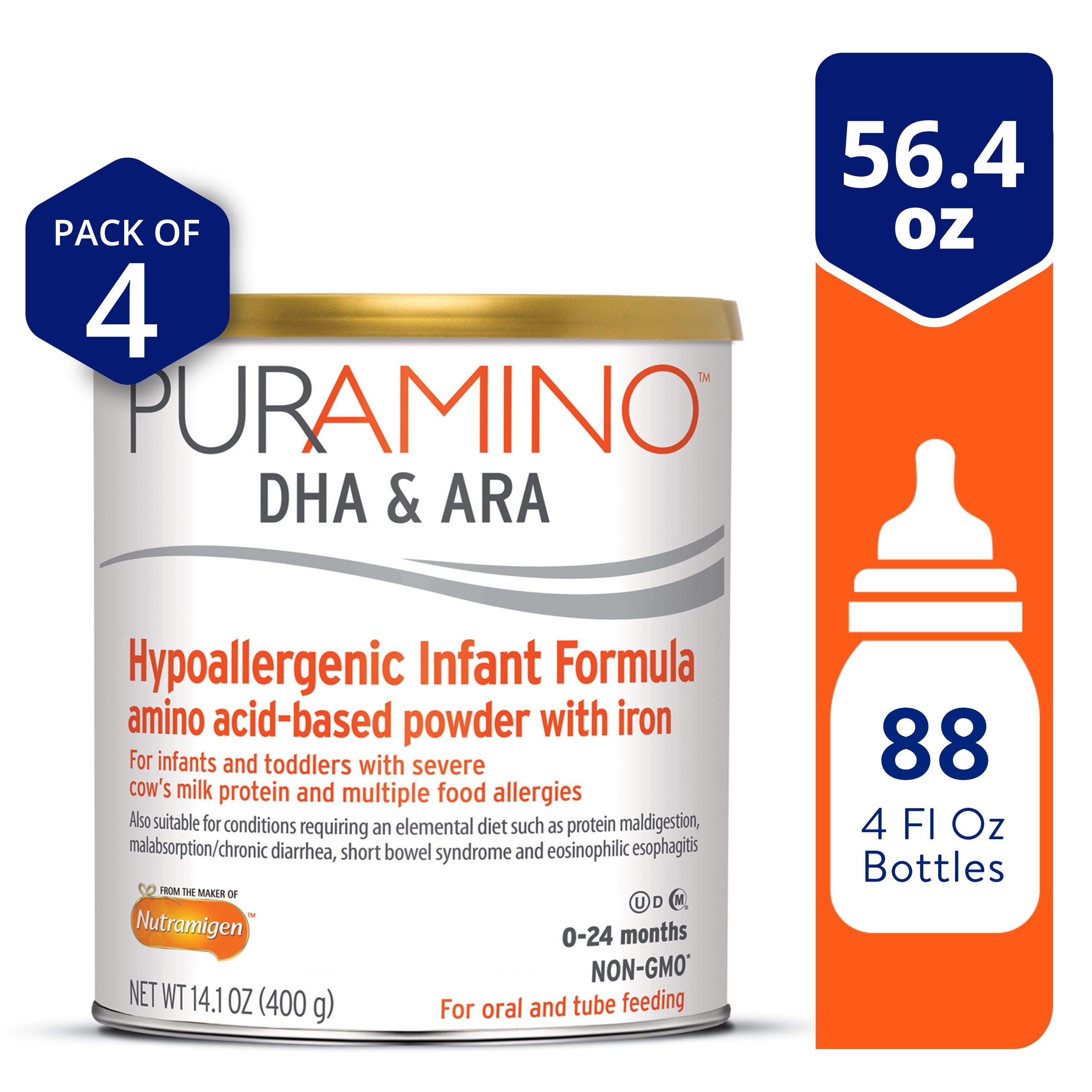 PurAmino Hypoallergenic Infant Drink, for Severe Food Allergies, Omega ...