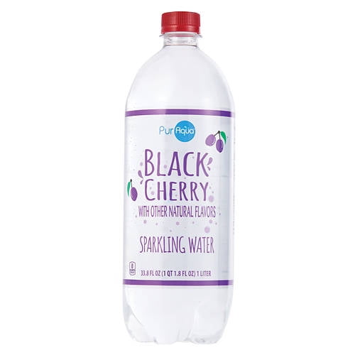 PurAqua Black Cherry Sparkling Flavored Water, 33.8 fl oz - Walmart.com