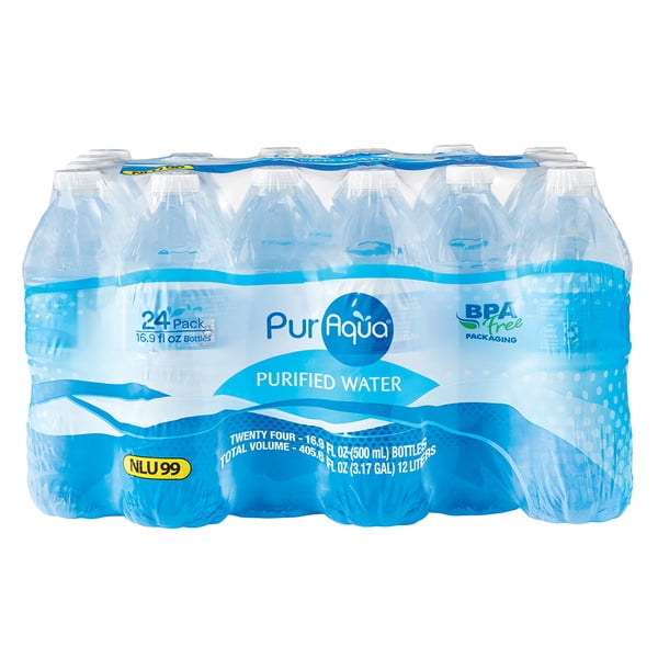 PurAqua Purified Water • 24 x 16.9 fl oz - Walmart.com