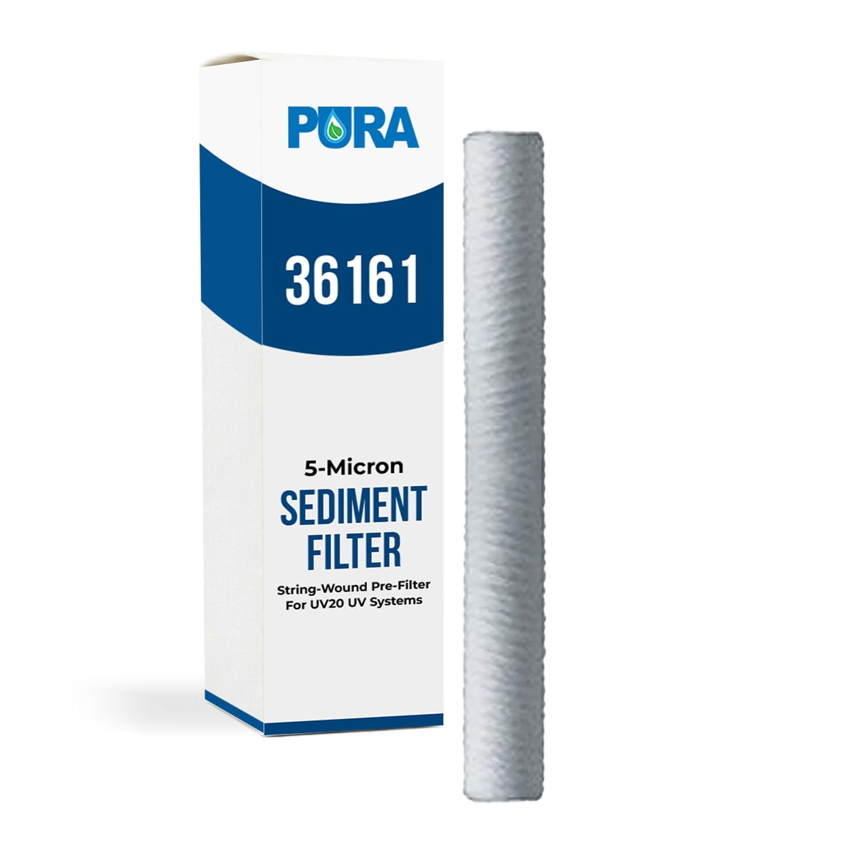 Pura 36161 Sediment Filter 5 Micron 2.5 x 20 Inch String-Wound UV20 ...