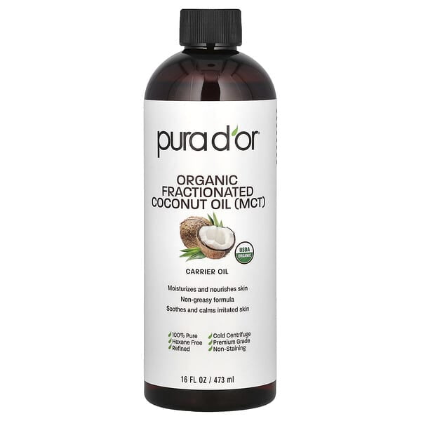 Pura D'or, Organic Fractionated Coconut Oil (MCT), 16 fl oz (473 ml ...