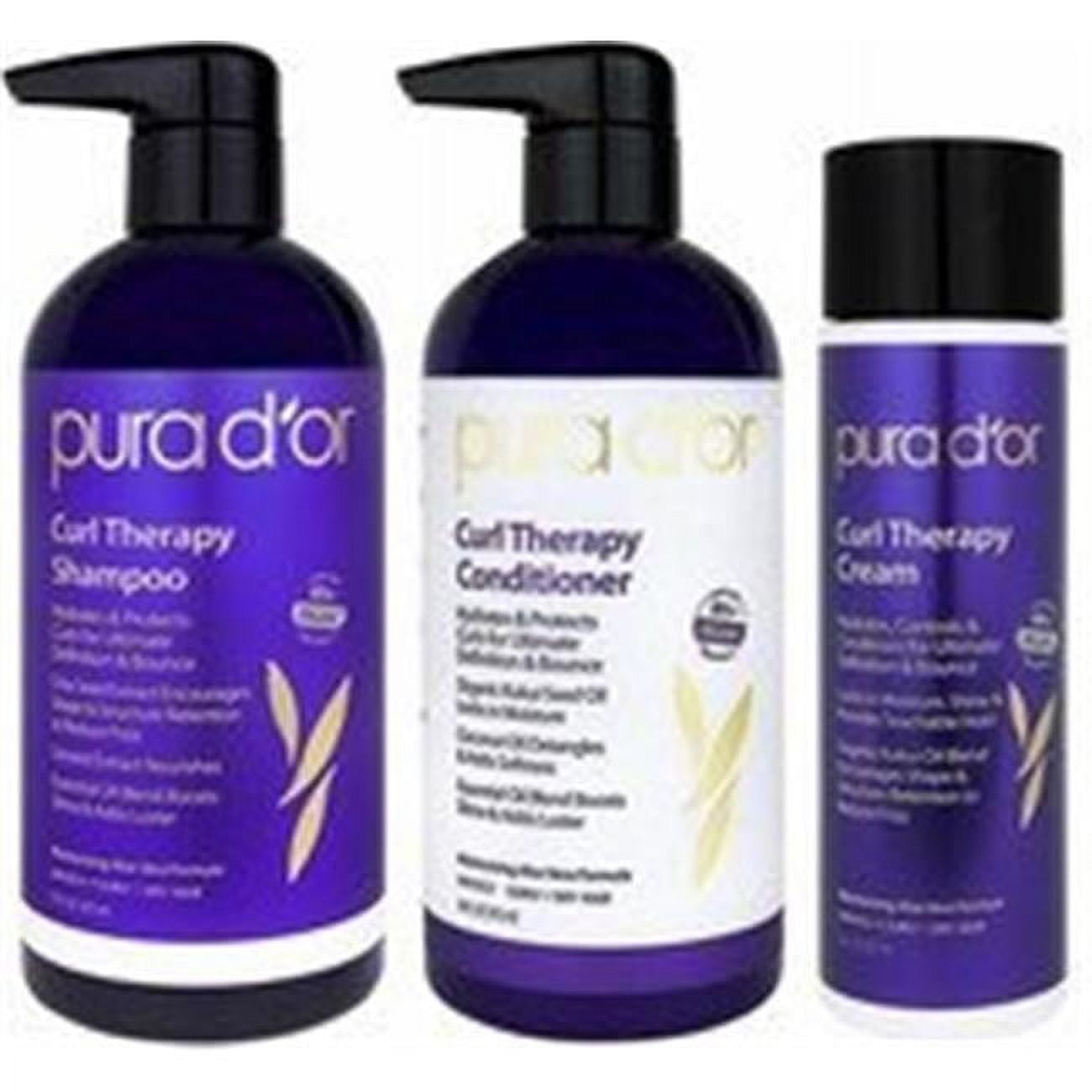 Pura DOr 96589 Curl Therapy Shampoo, Conditioner & Styling Cream System ...