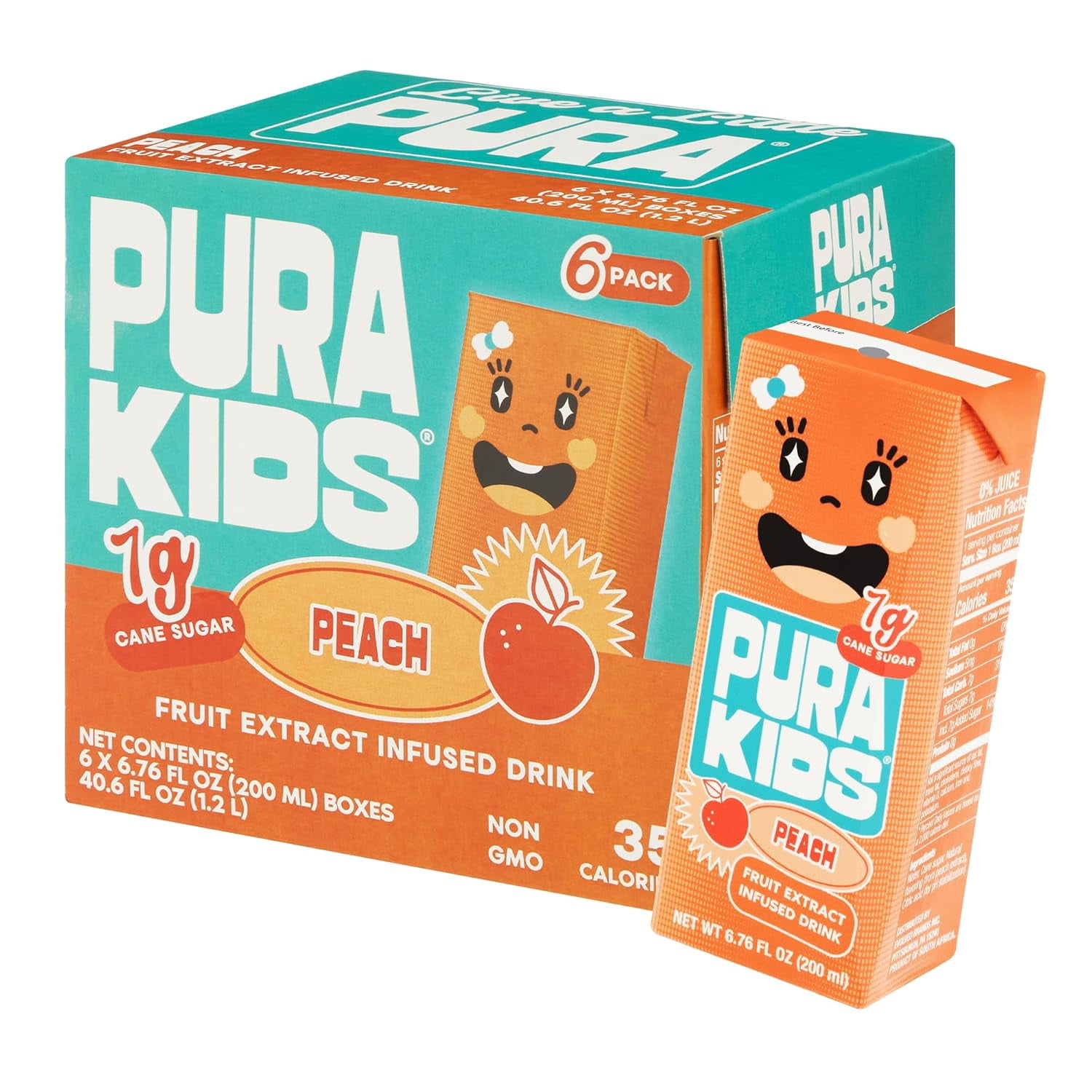 PURA Kids Box | Peach Fruit extract infused Drink for kids | 7g Pure ...