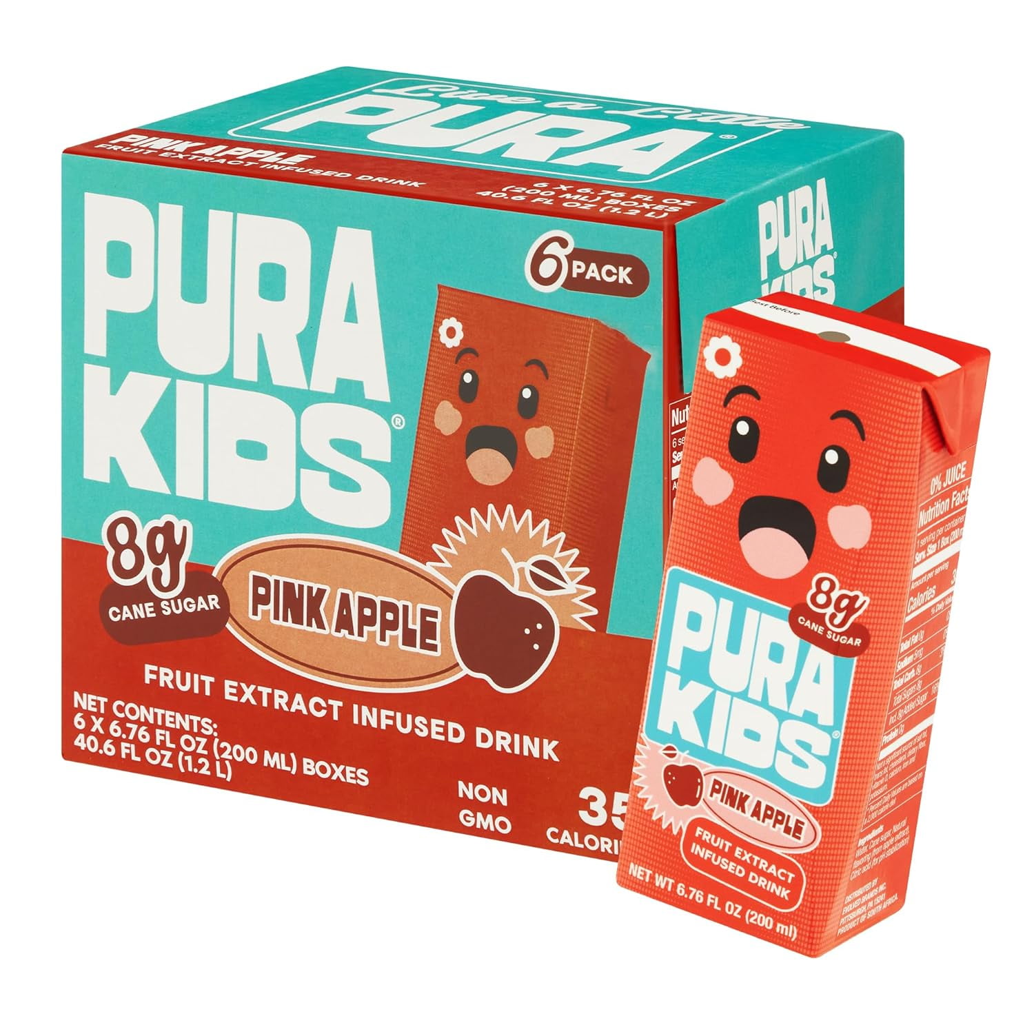 PURA Kids Box | Pink Apple Fruit extract infused Drink for kids | 8g ...