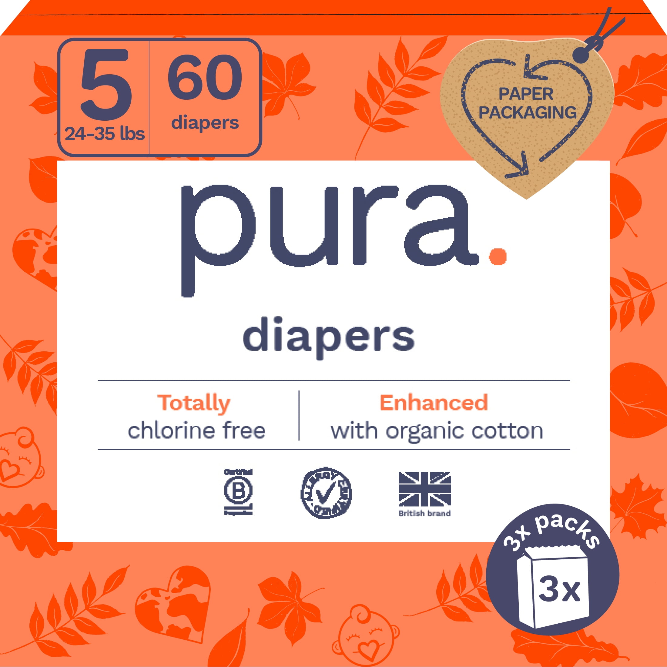 Pura Sensitive Soft Sustainable Baby Diapers Size 5, 60 Count (Choose ...