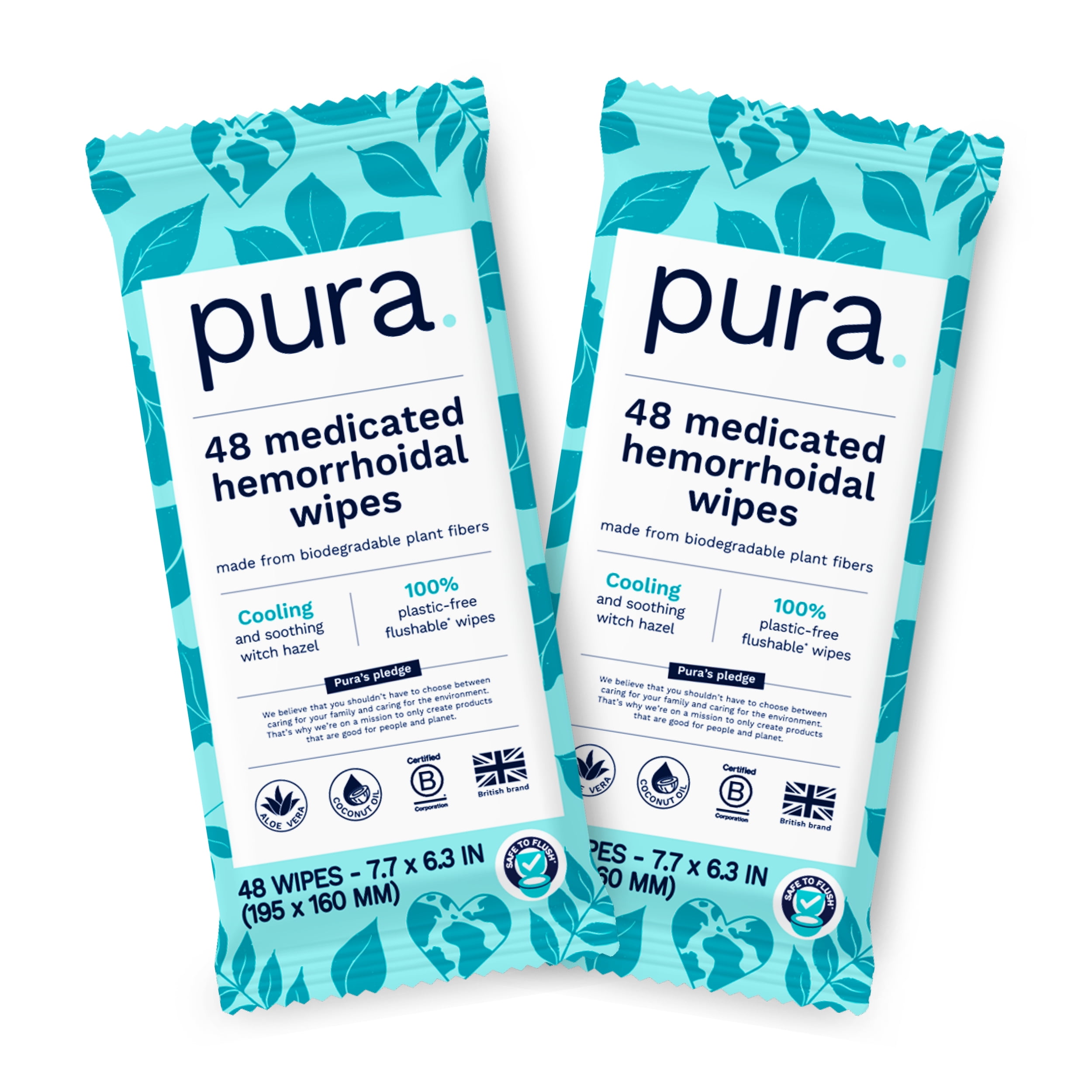 Pura Soothing & Medicated, Flushable Witch Hazel Wipes for Hemorrhoidal ...