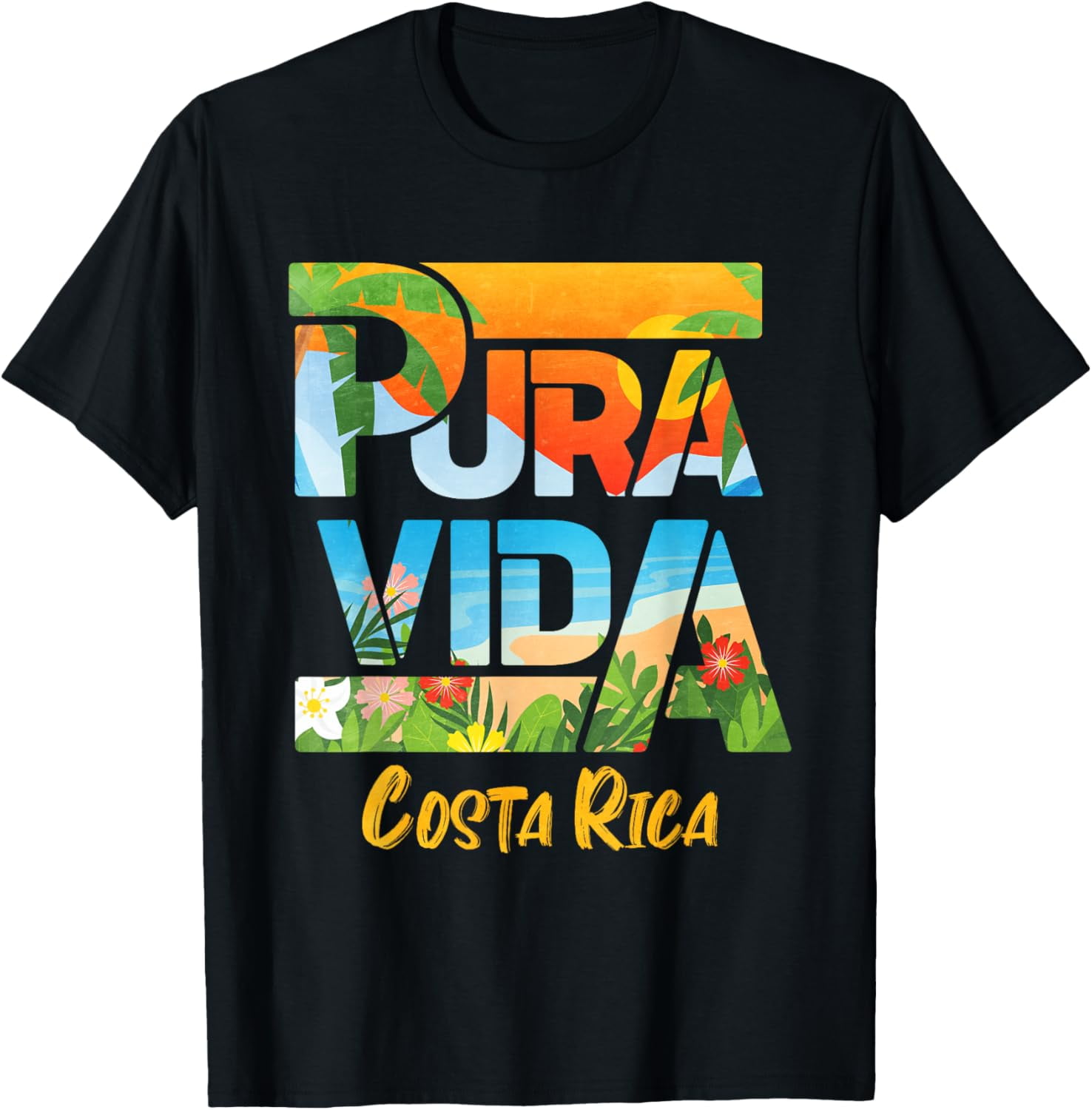 Pura Vida Costa Rica Souvenir - Cool Central America Travel T-Shirt ...