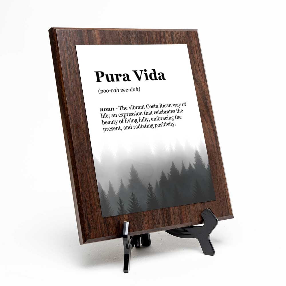 Pura Vida Definition, Wooden Frame 8x10 Decorative Wall Plaque With ...