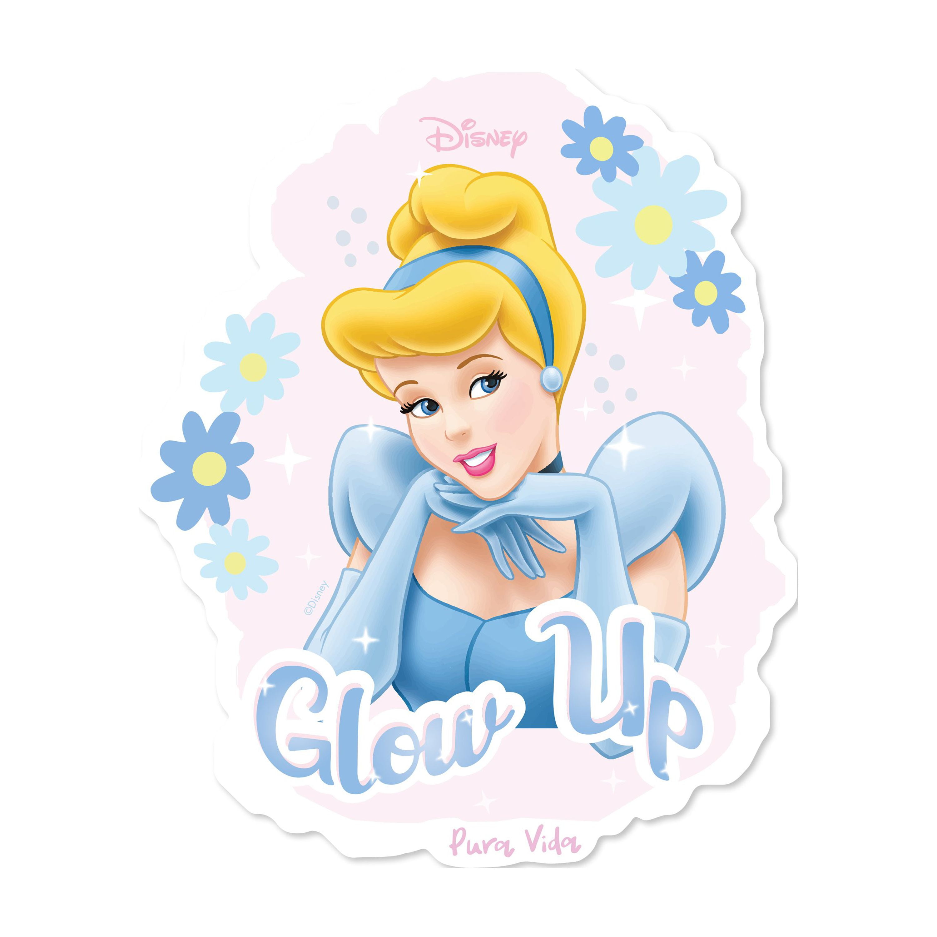 Pura Vida Disney Cinderella Glow Up Sticker - Stylish Design, Adhesive ...