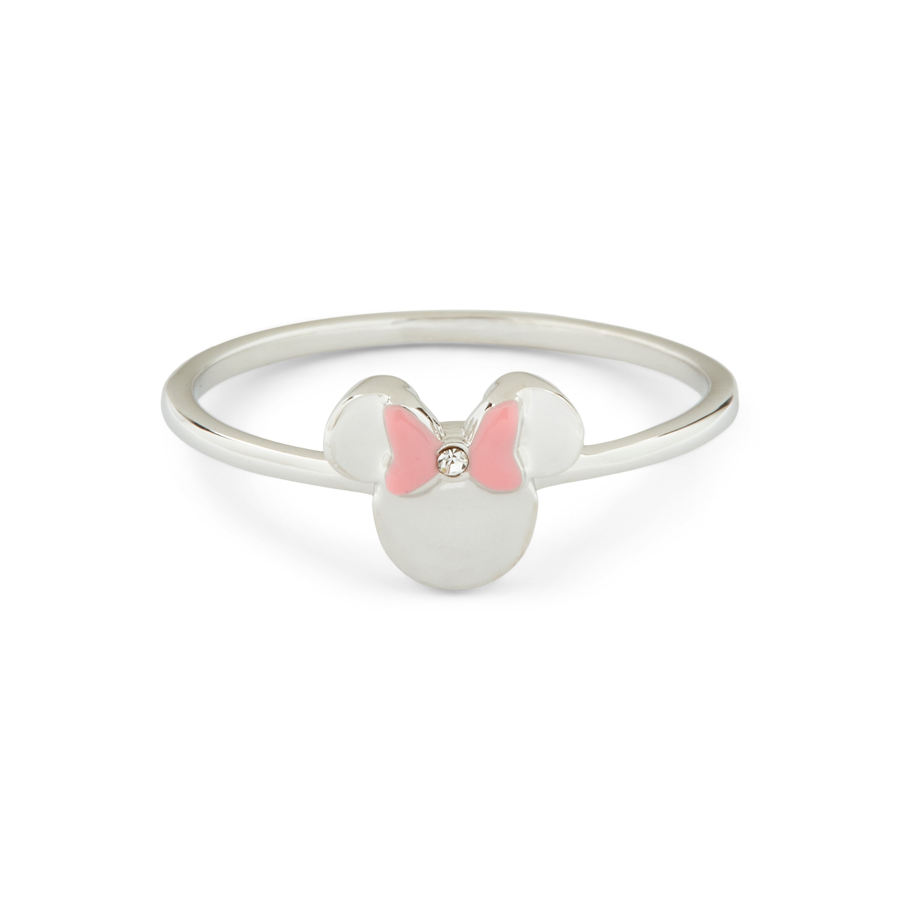 Pura Vida Silver Disney Minnie Mouse Delicate Ring w/ Crystal Stone ...
