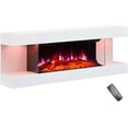 PuraFlame Alsa 44 Inch Wall Mounted Electric Fireplace All-in-One with ...
