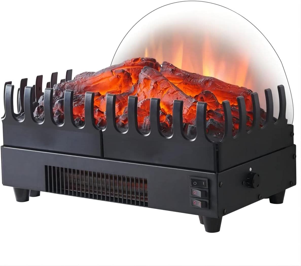 PuraFlame Electric Fireplace Log Heater, 16" Fireplace Inserts with ...