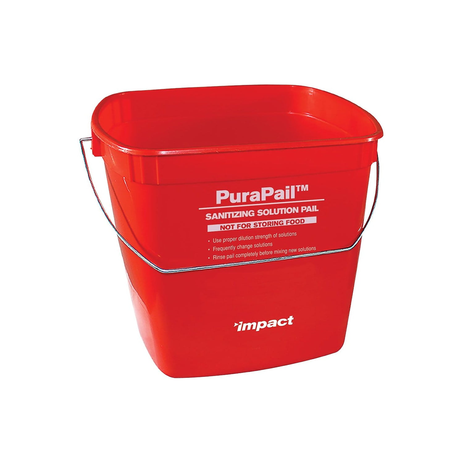 Impact Products PuraPail, 6 Qt Red Sanitizing Bucket, High Density ...