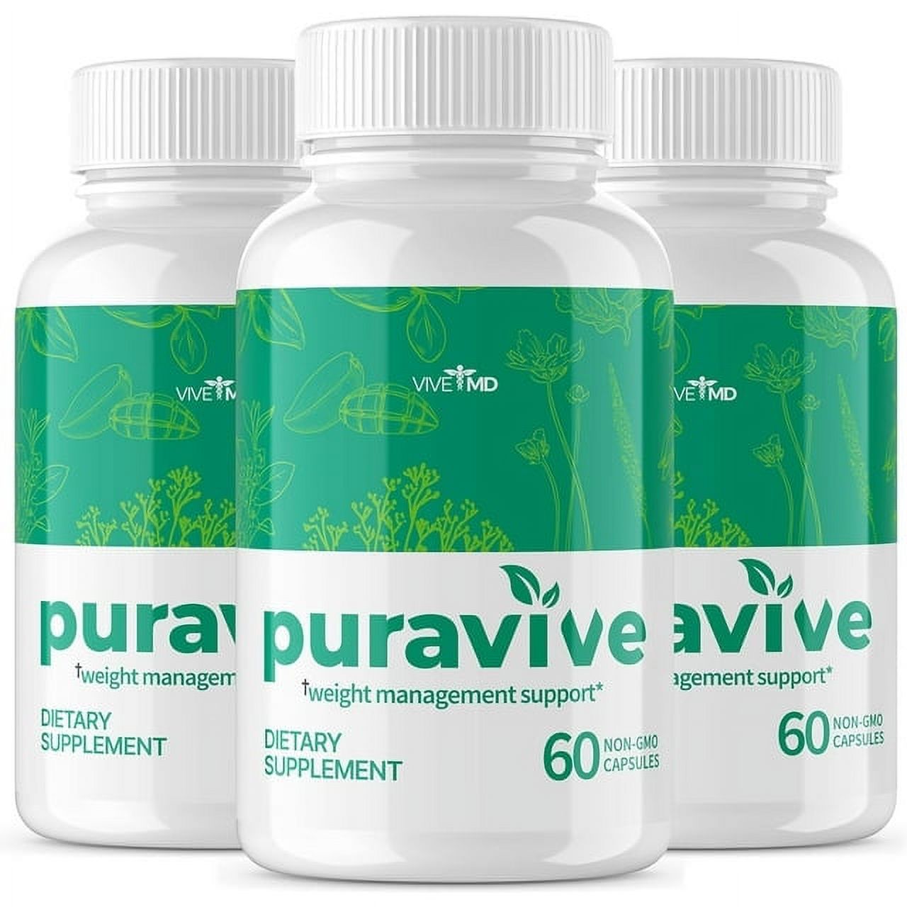 Puravive Premium Capsules - Advanced Formula with 60 Non-GMO Capsules ...