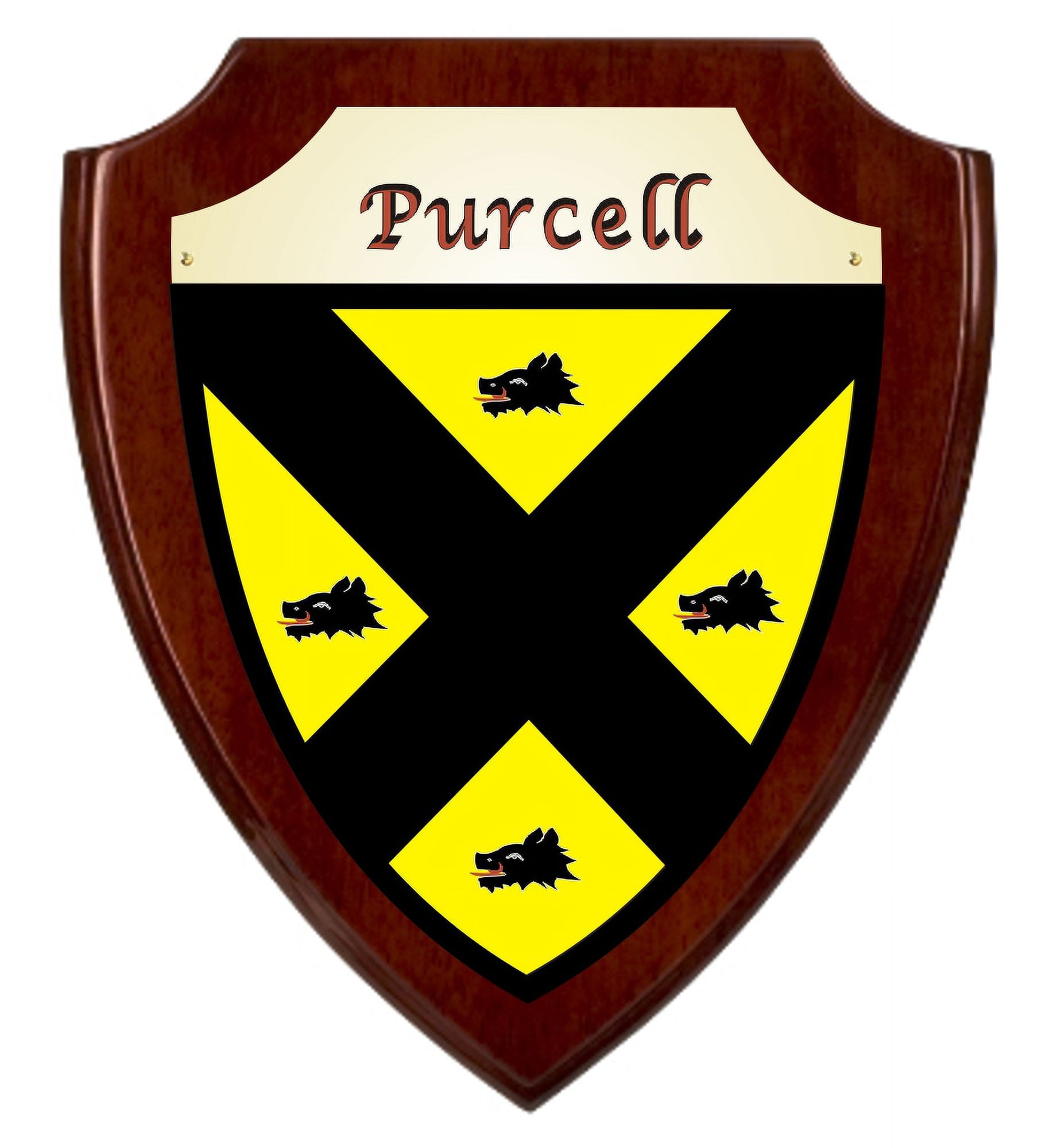 Purcell Irish Coat of Arms Shield Plaque - Rosewood Finish - Walmart.com