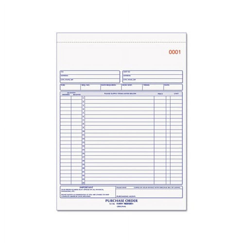 Purchase Order Book 8 1/2 x 11, Letter, Two-Part Carbonless, 50 Sets ...