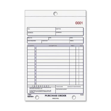 Purchase Order Book, Three-Part Carbonless, 8.5 X 11, 1/page, 50 Forms ...