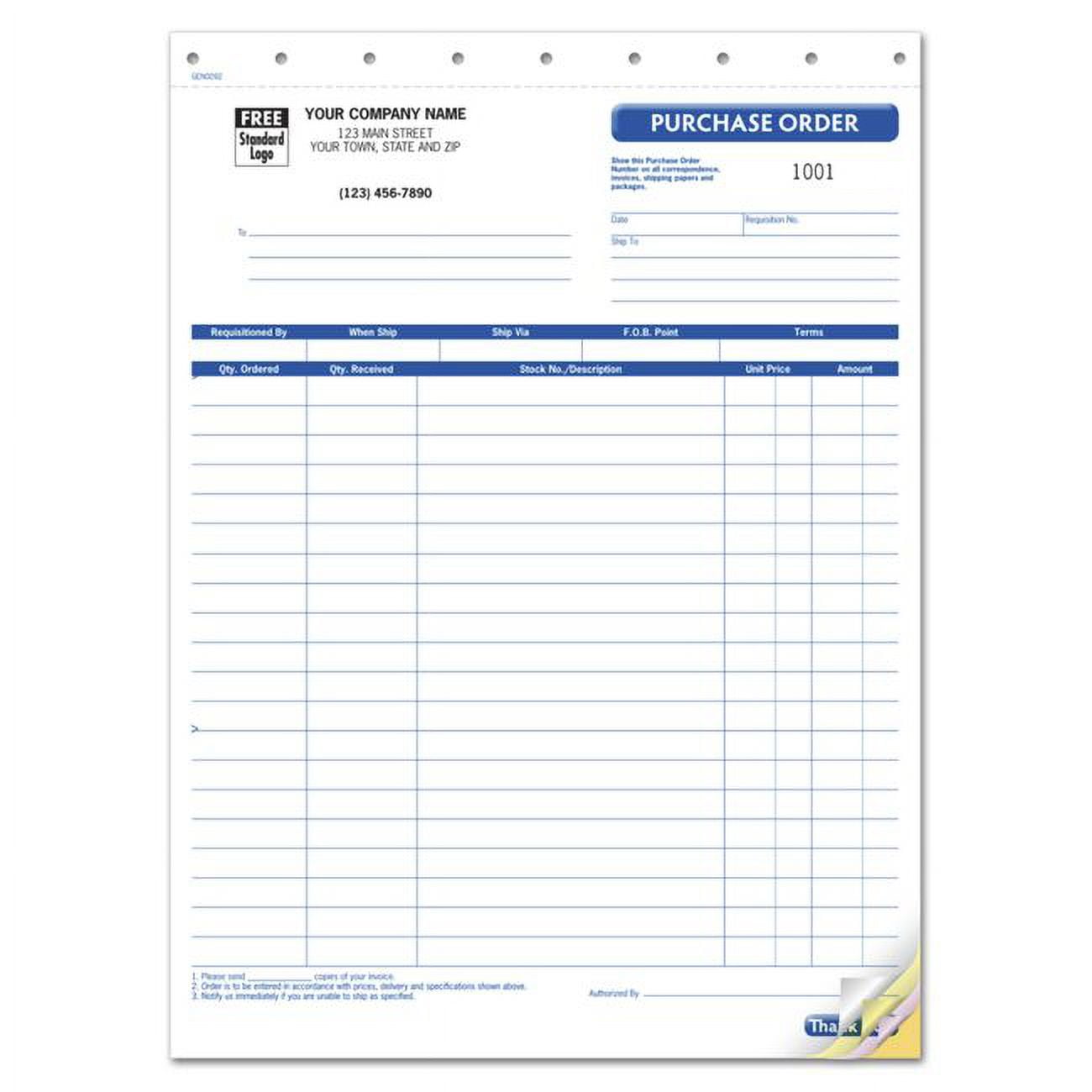 Purchase Order Form, 8 1/2 X 11" - Walmart.com