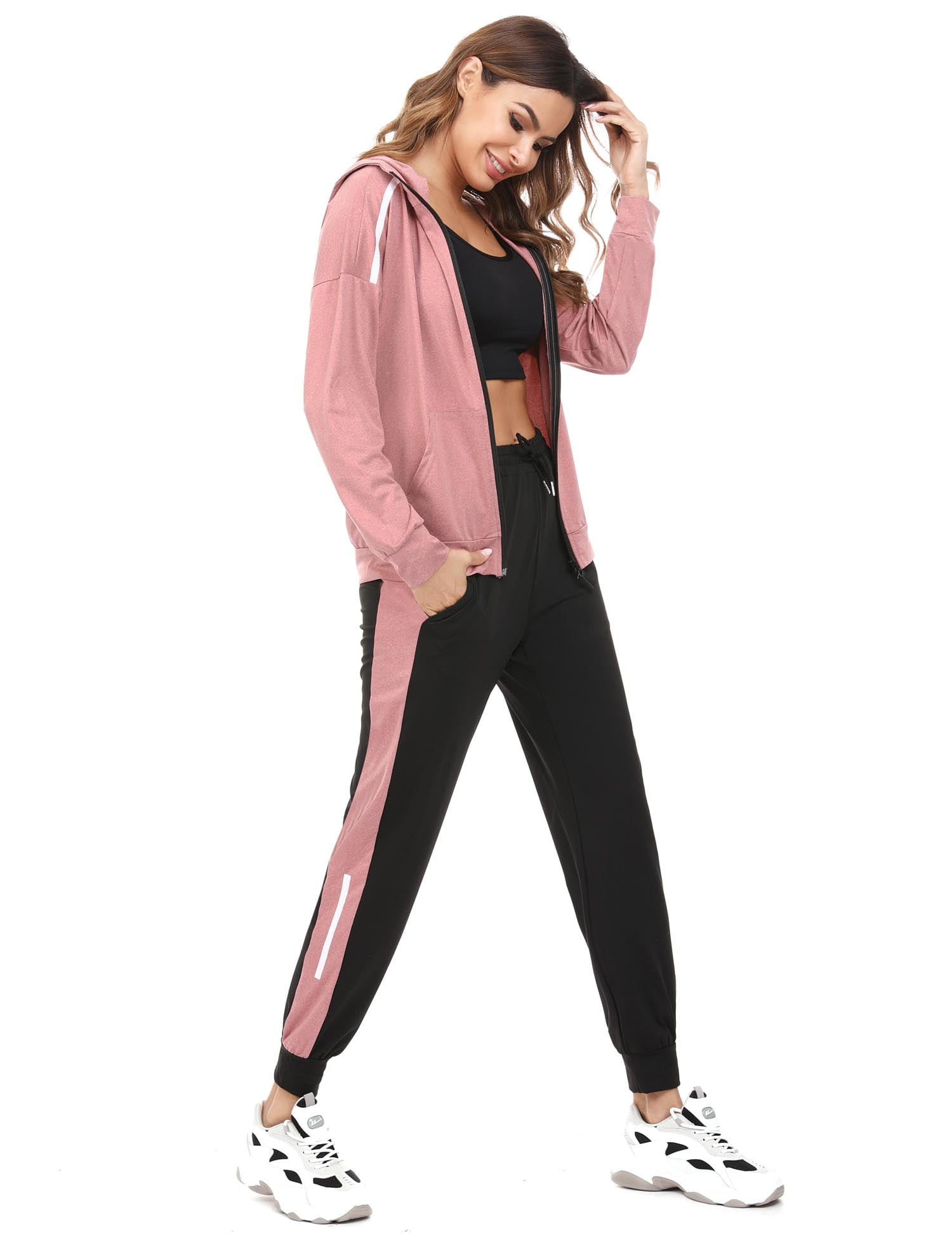 Purcoar Women's Casual 2 Piece Tracksuit Set, Lightweight Sweatsuits ...