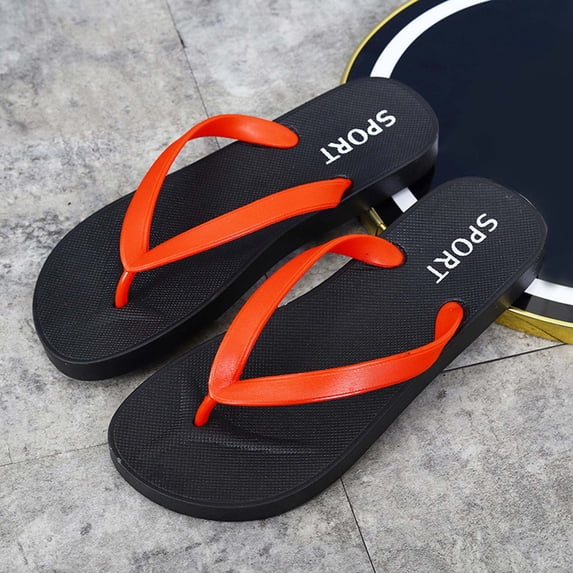 Purcolt Men Fashionable Flat Toe Flip Flops Flat Beach Flip Flops ...