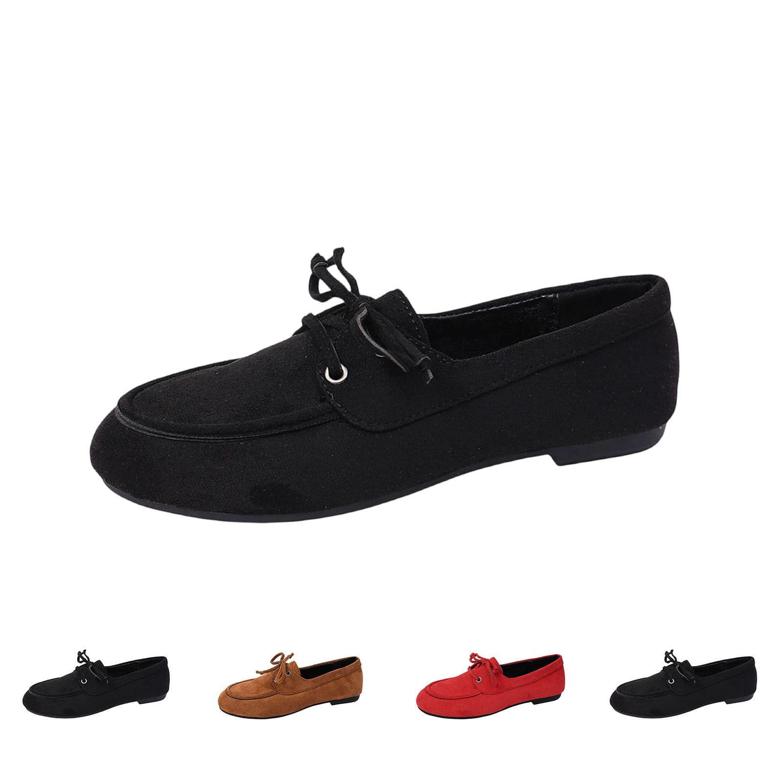 Purcolt Women's Lace Up Loafers Dressy Casual Round Toe Slip on Penny ...